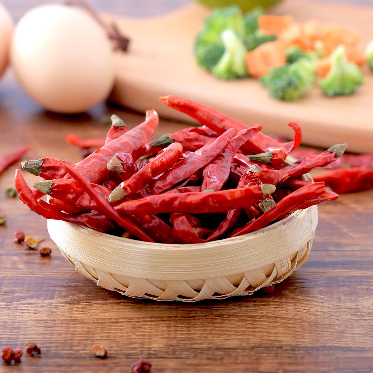 Yimi Whole Dried Chilies 5.3oz - Chinese Red Chili Pepper for Hot Chili ...