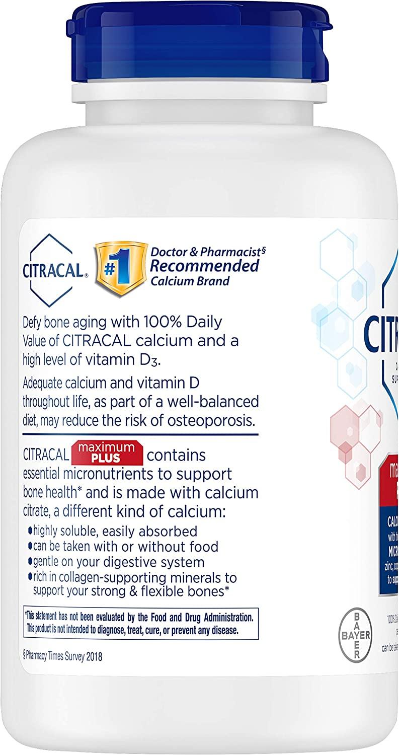 Citracal Maximum Plus 630 mg Calcium - Highly Soluble & Easily Digested ...