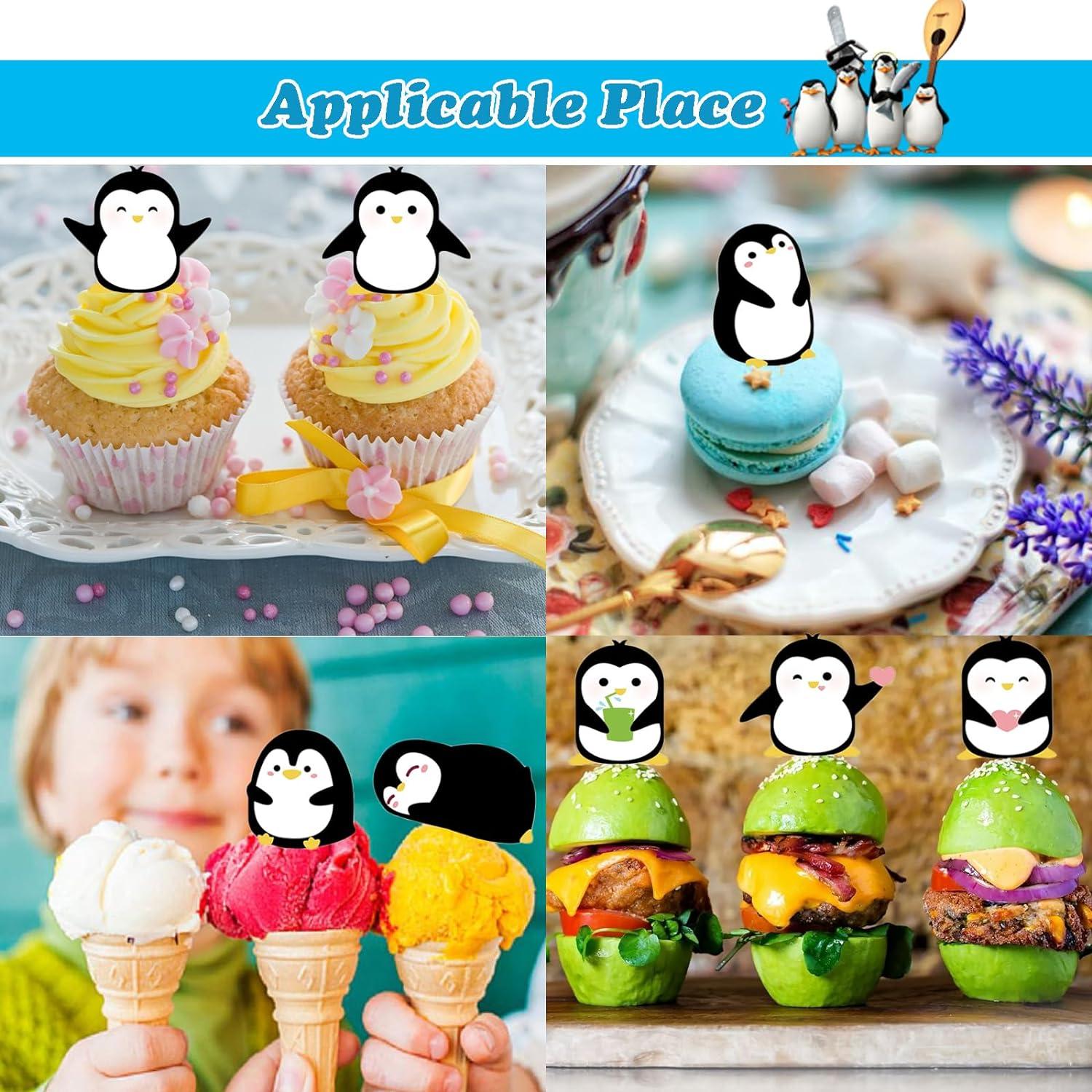 24 Pcs Penguin Cupcake Toppers - Penguin Birthday Party Supplies ...