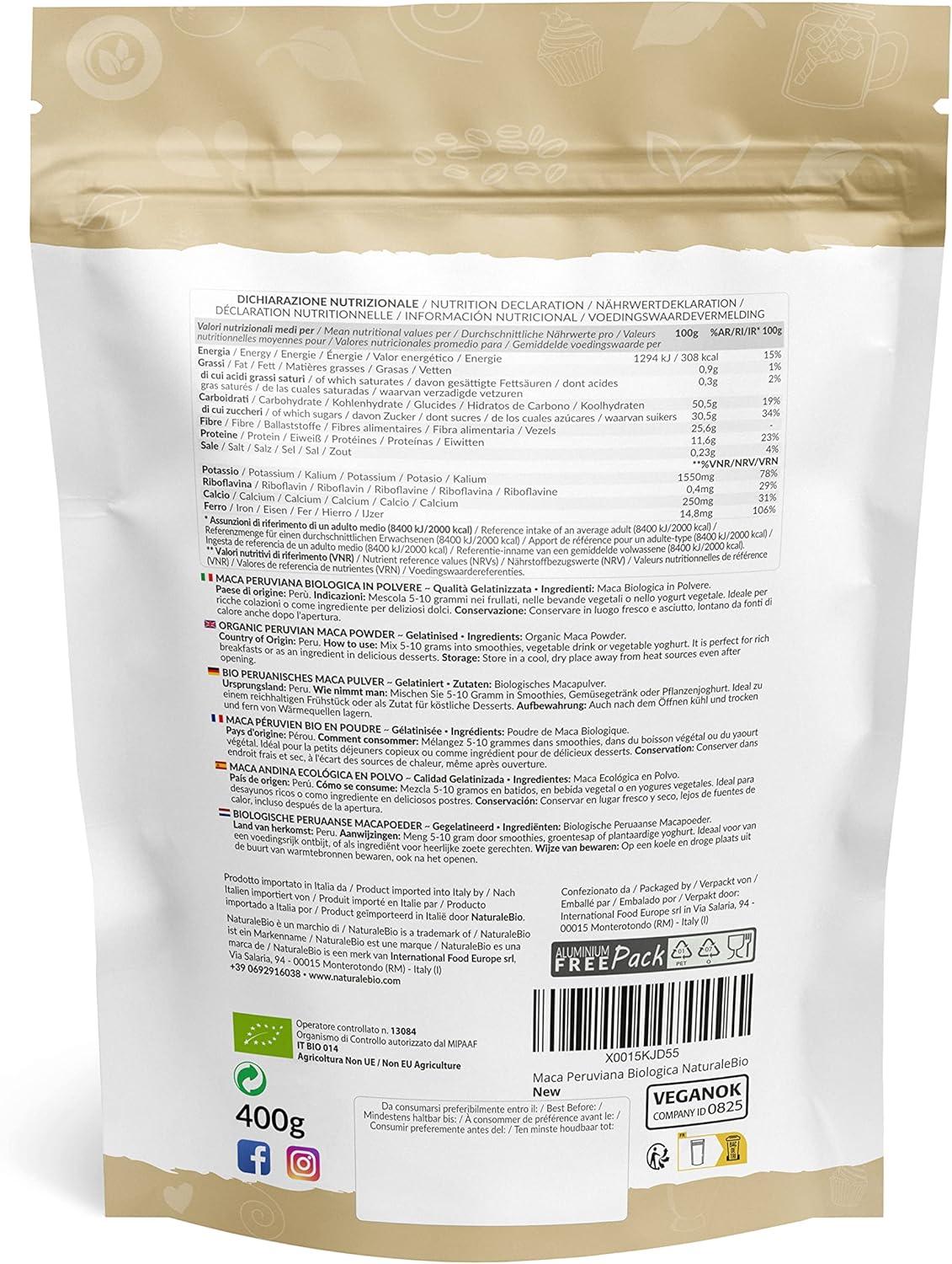 Organic Maca Powder 400g - Peruvian Superfood from Pure Maca Root ...