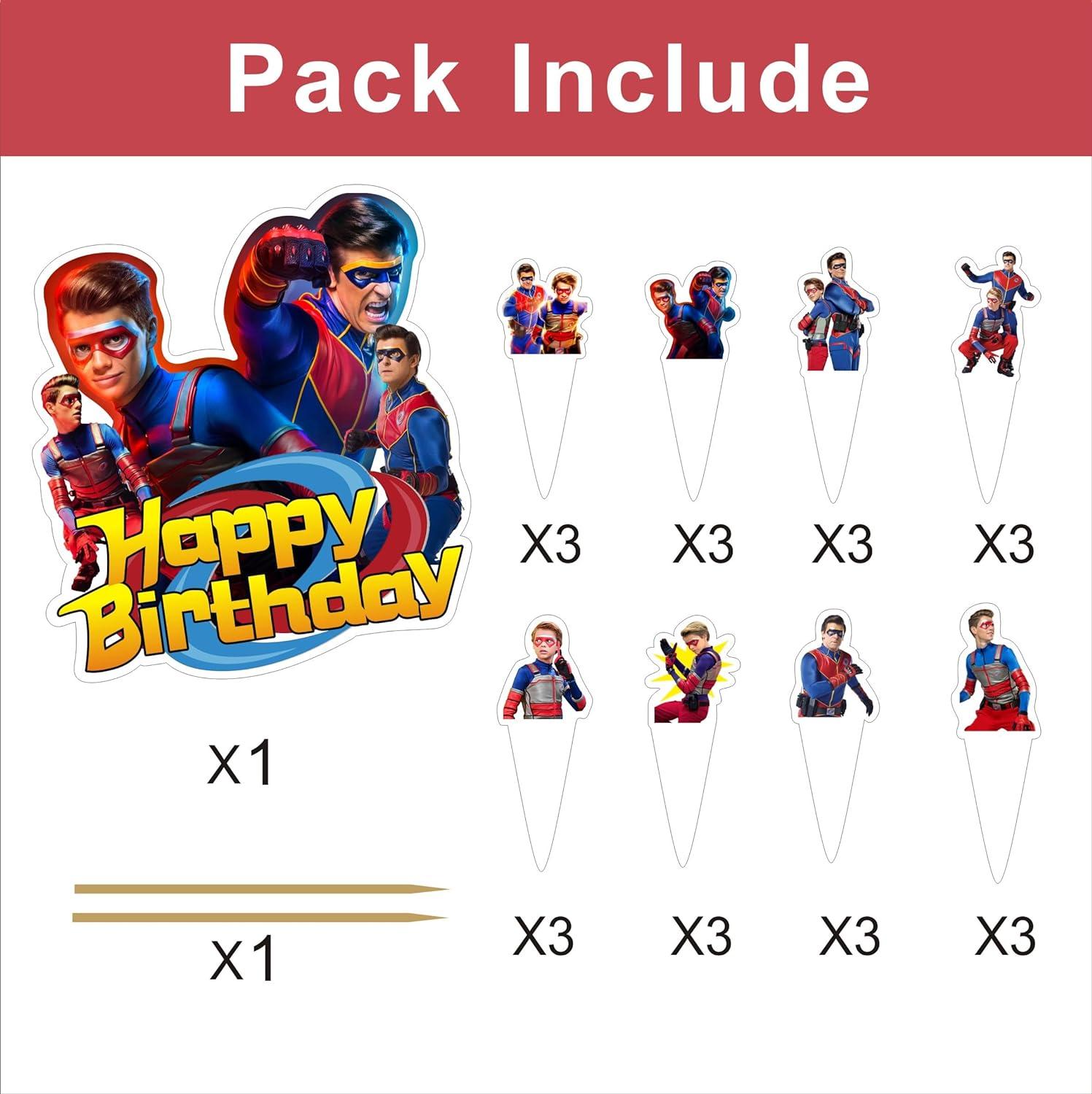 24Pcs Danger of Henry Cupcake Toppers and Cake Topper for Danger of ...