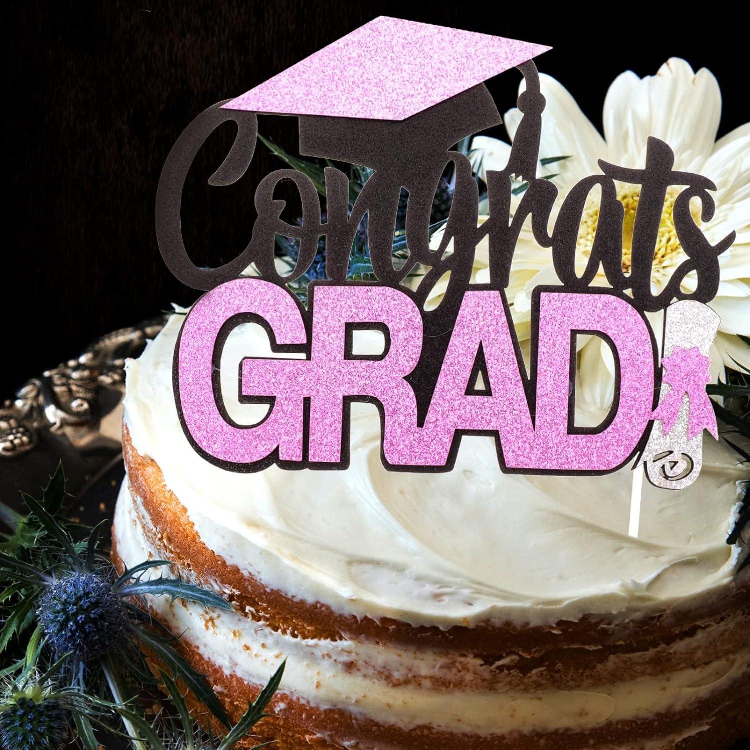 Didiseaon 4pcs Graduation Row Graduation Cupcake Toppers Dessert Picks ...