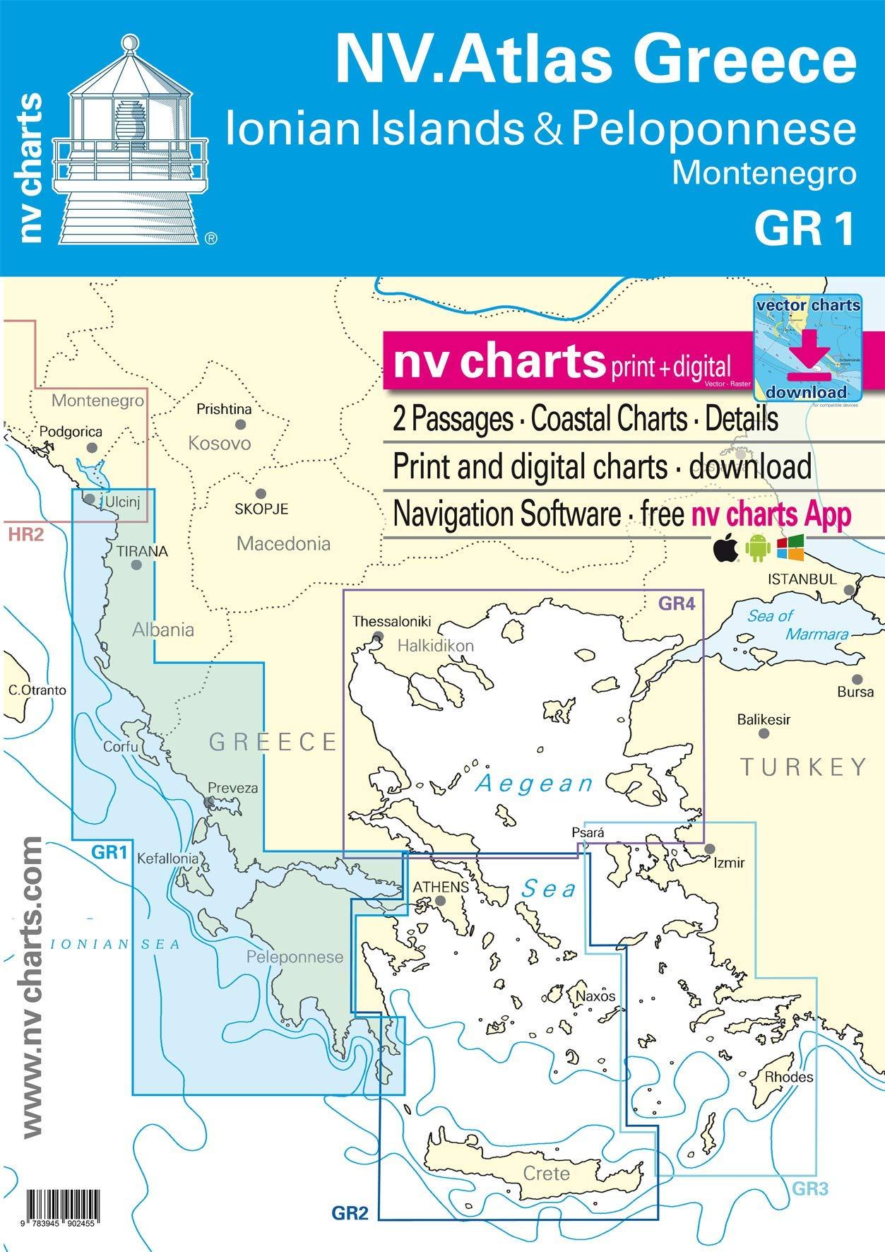 Nautical Chart NV.Atlas GR 1: Greece - Montenegro to Cape Mal as ...