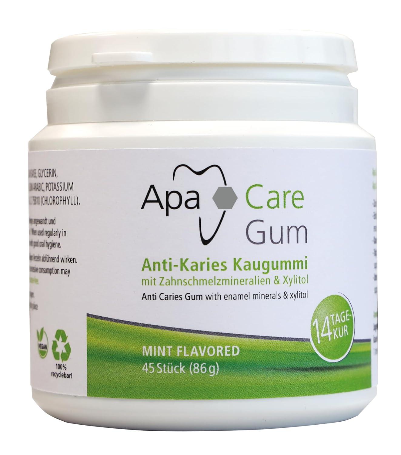 Apa Care Gum Anti-Caries Chewing Gum with Enamel Minerals & Xylitol - 6 ...