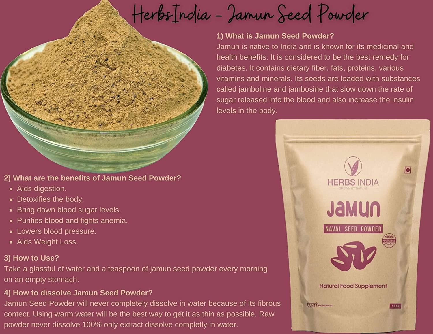 Jamun Seed Powder 16 oz (1 lb) | Indian BlackBerry Fruit Syzygium ...