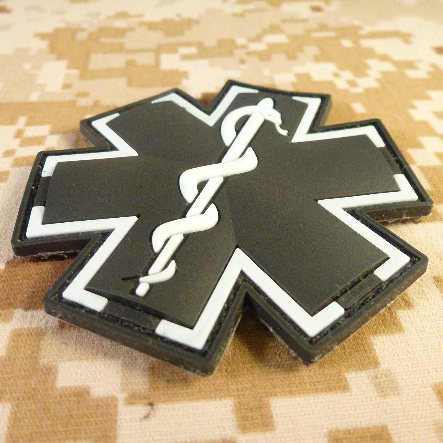 Glow Dark Black PVC EMS EMT Paramedic Morale Patch - Tactical Touch ...