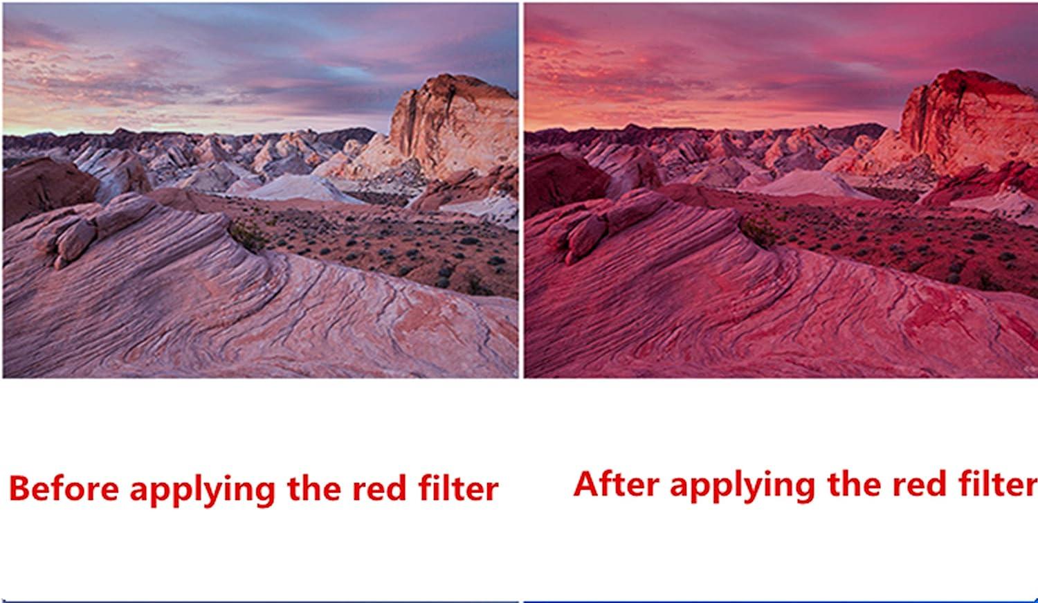 52mm Red Color Filter - Circular Screw-in Filter for Enhanced ...