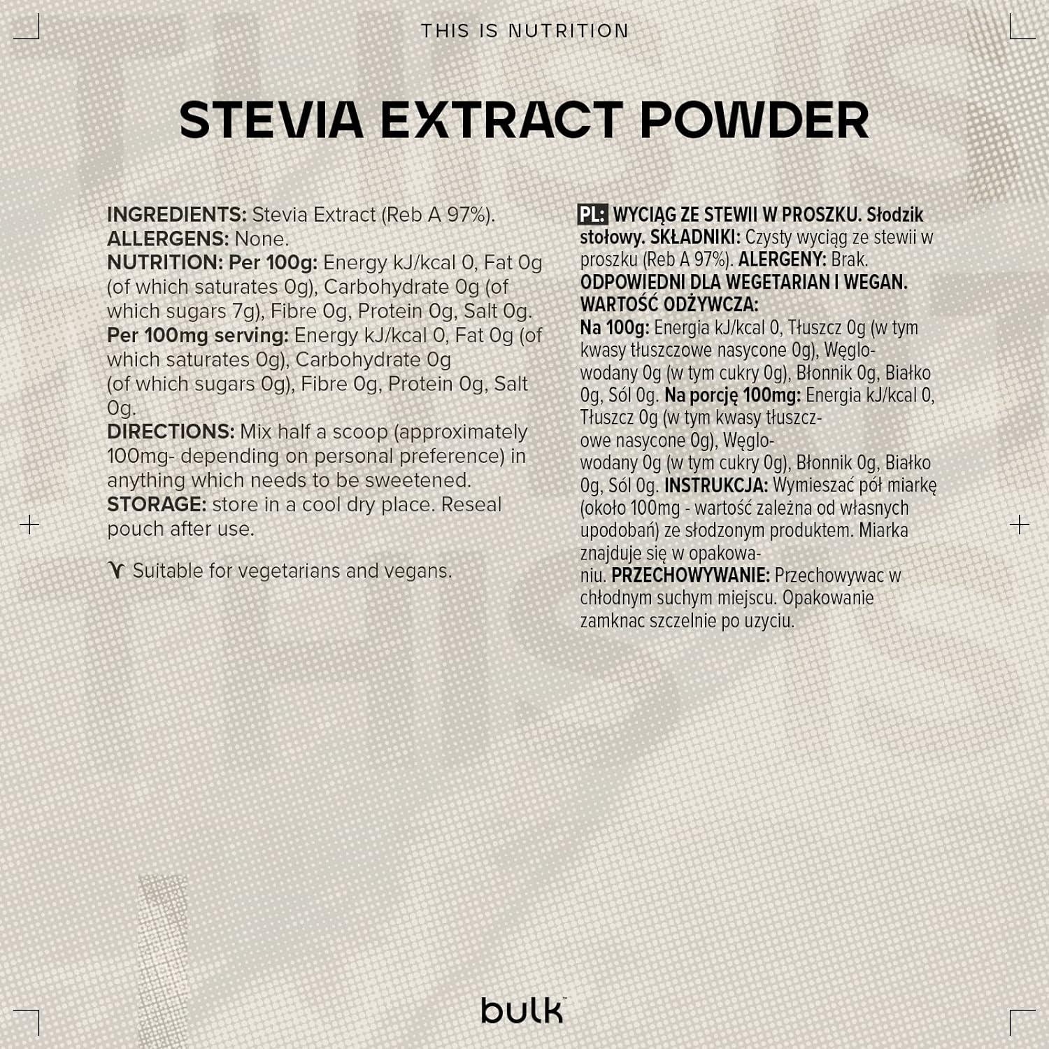 Bulk Stevia Extract Powder 25g - Natural Sweetener (Pack of 1) | Buy ...