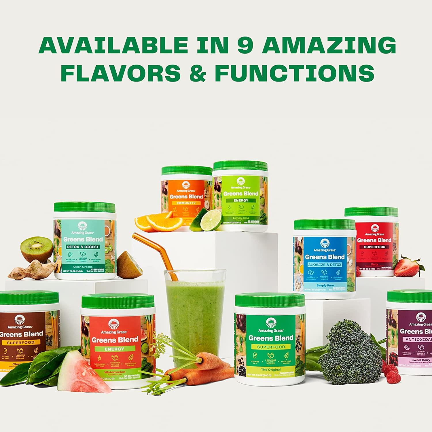 Amazing Grass Super Greens Powder Smoothie Mix with Spirulina ...