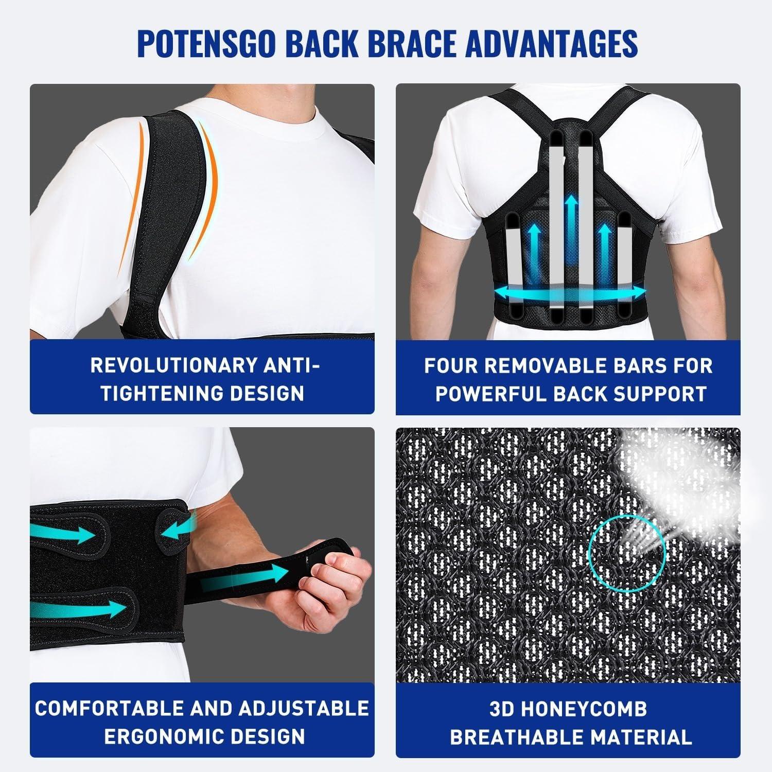 Posture Corrector Women and Men Back Brace for Men and Women Rotate ...