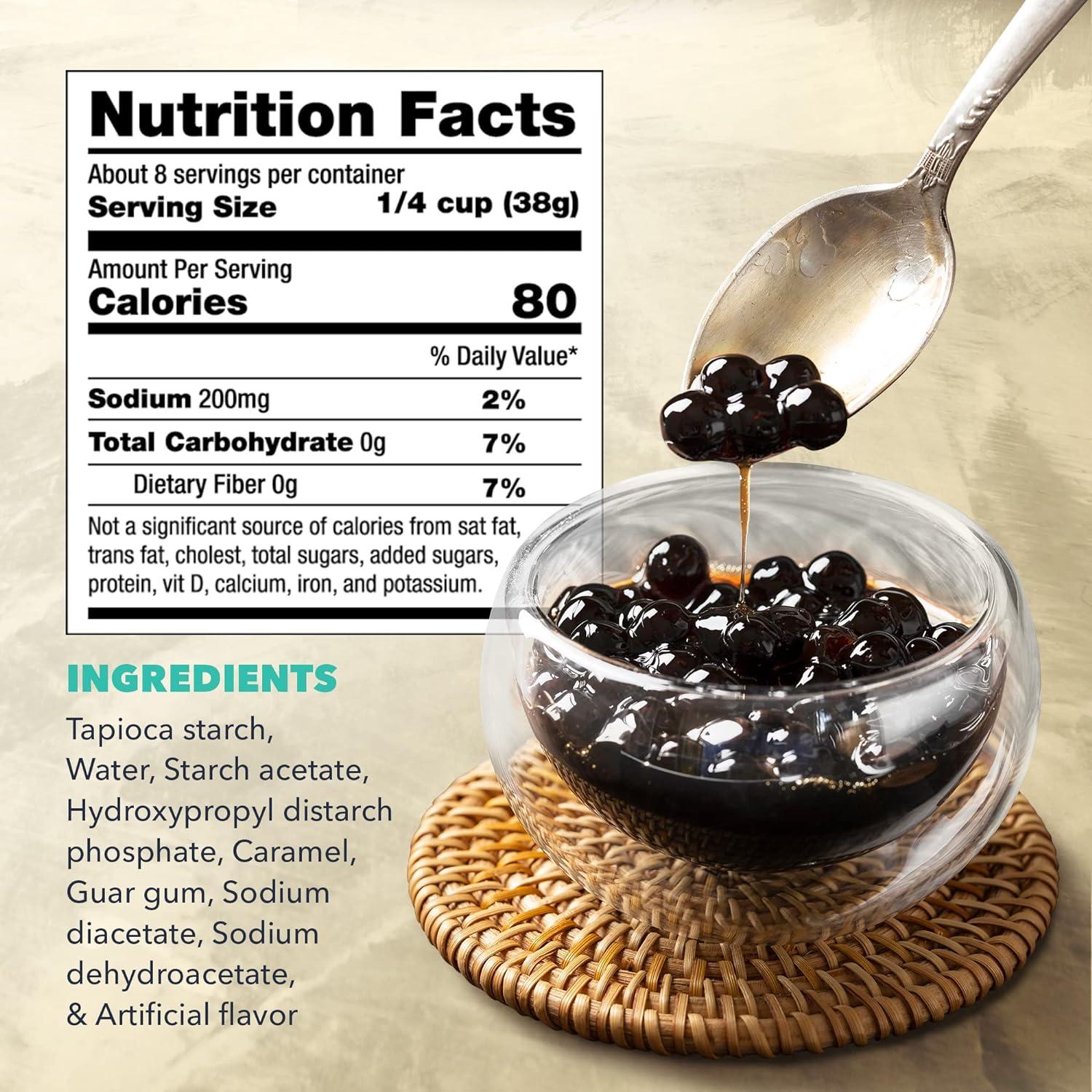 Chewy Tapioca Pearls for Bubble Tea - Easy-to-Cook Instant Boba 10.5 oz ...