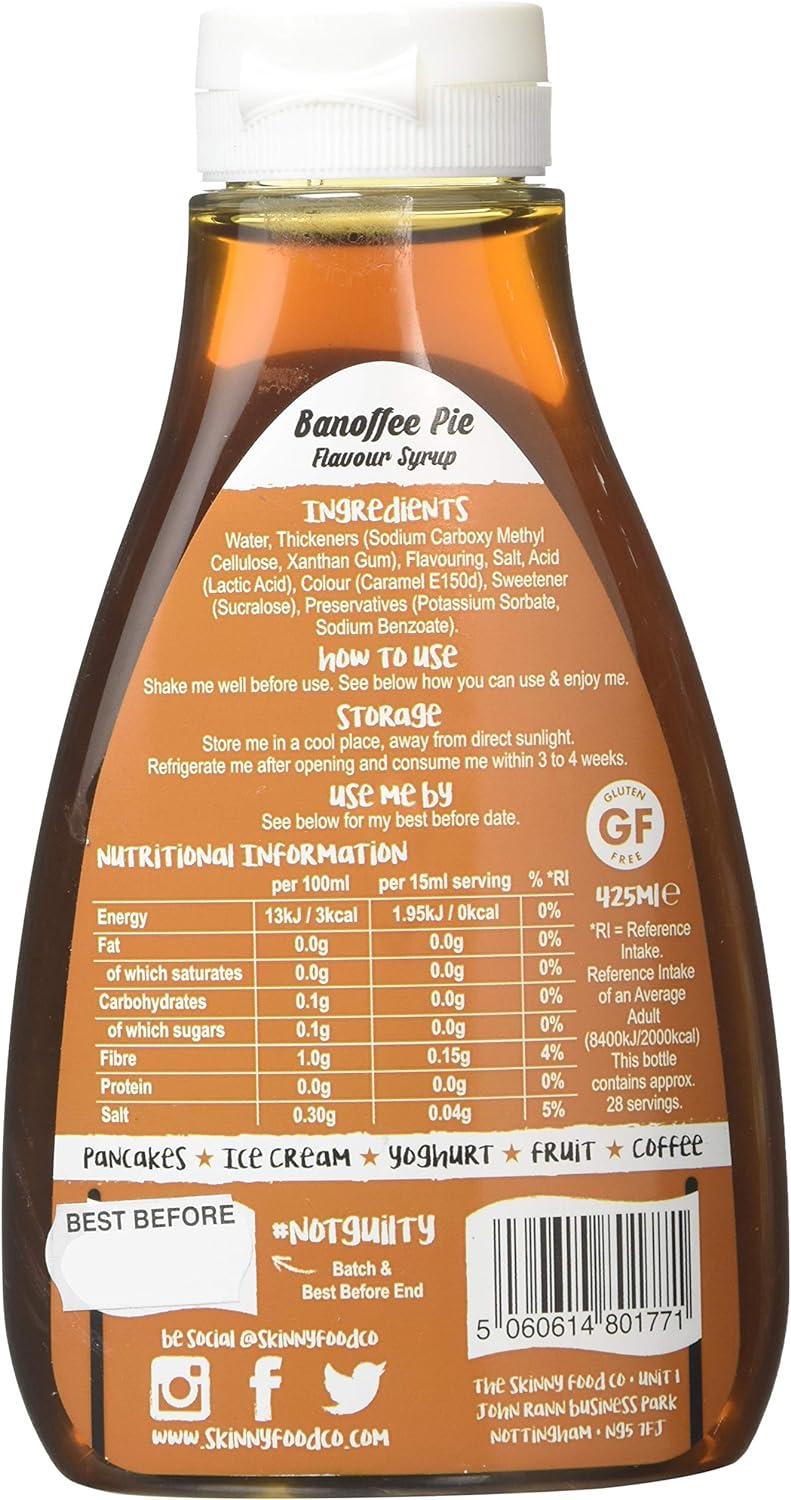 The Skinny Food Zero Calorie Banoffee Pie Syrup Colored 500 g | Buy Now ...