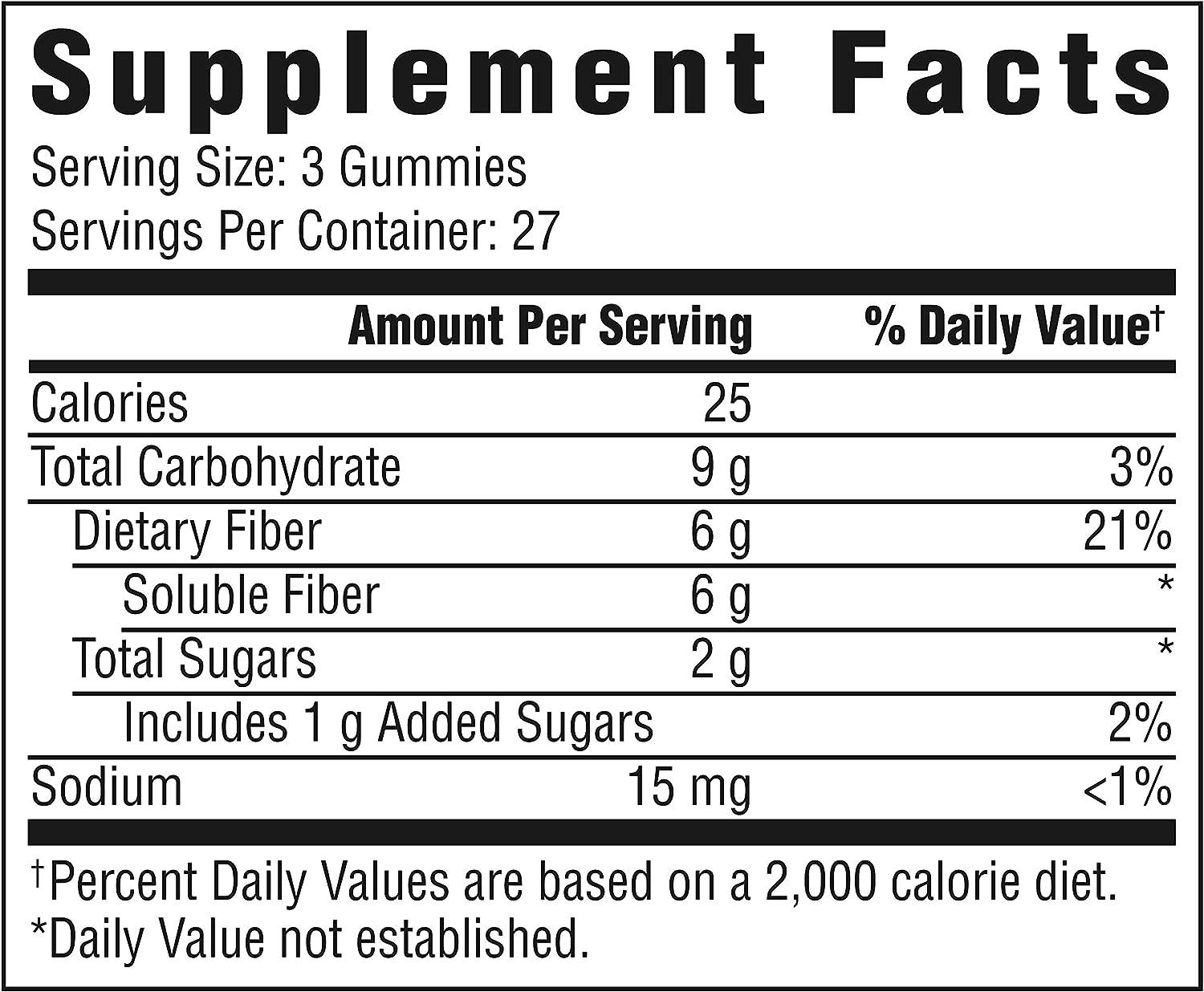 Benefiber Prebiotic Fiber Gummies - 81 Count Assorted Fruit Flavor ...