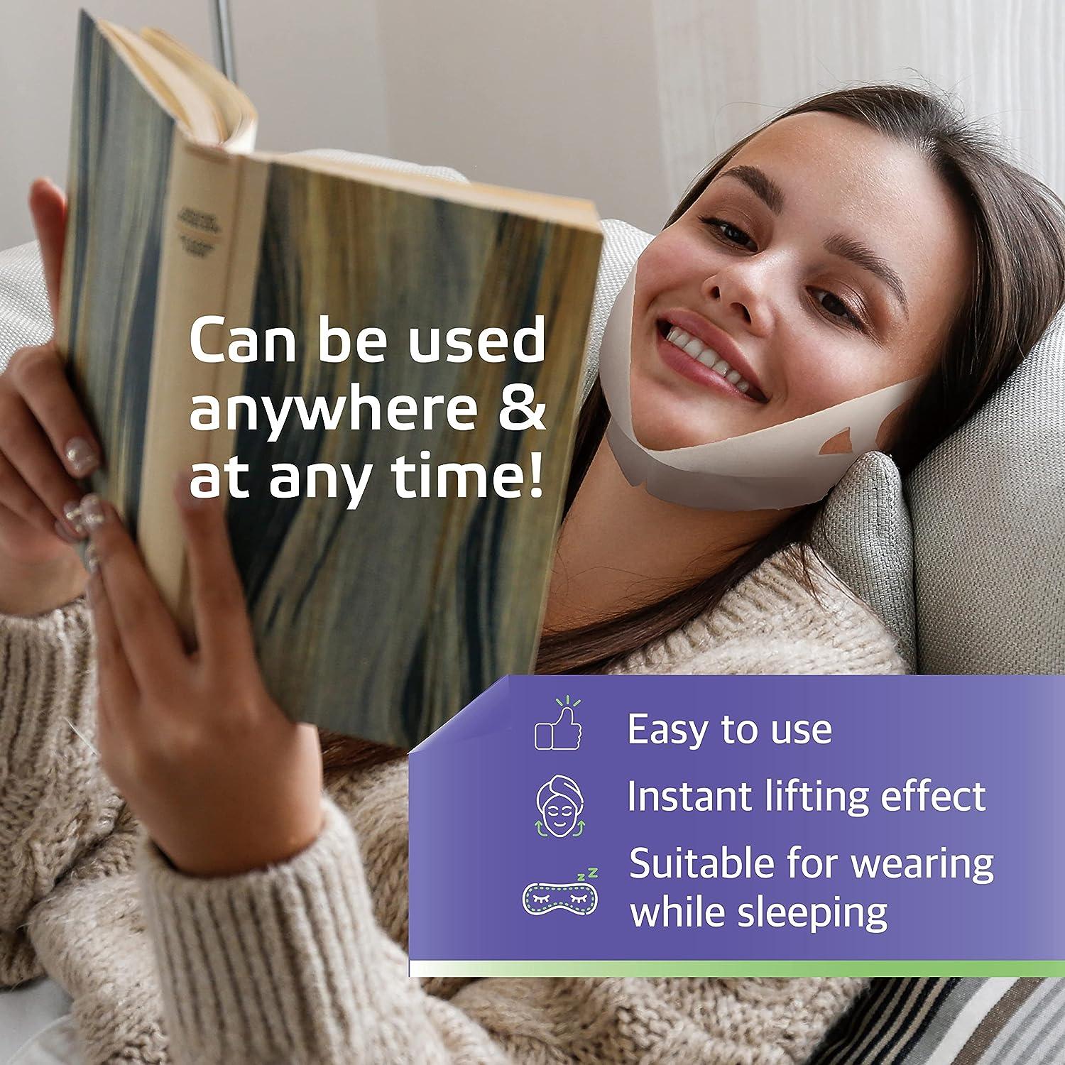 Labottach Double Chin Reducer & Neck Wrinkle Patches - 4 pcs | Collagen, Ceramide & Hyaluronic ...