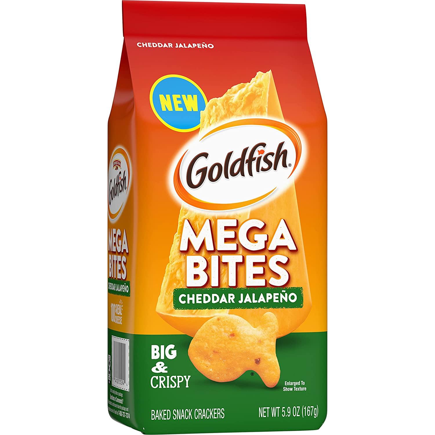 Pepperidge Farm Goldfish Mega Bites Cheddar Jalapeno Snack Crackers 5.9 ...