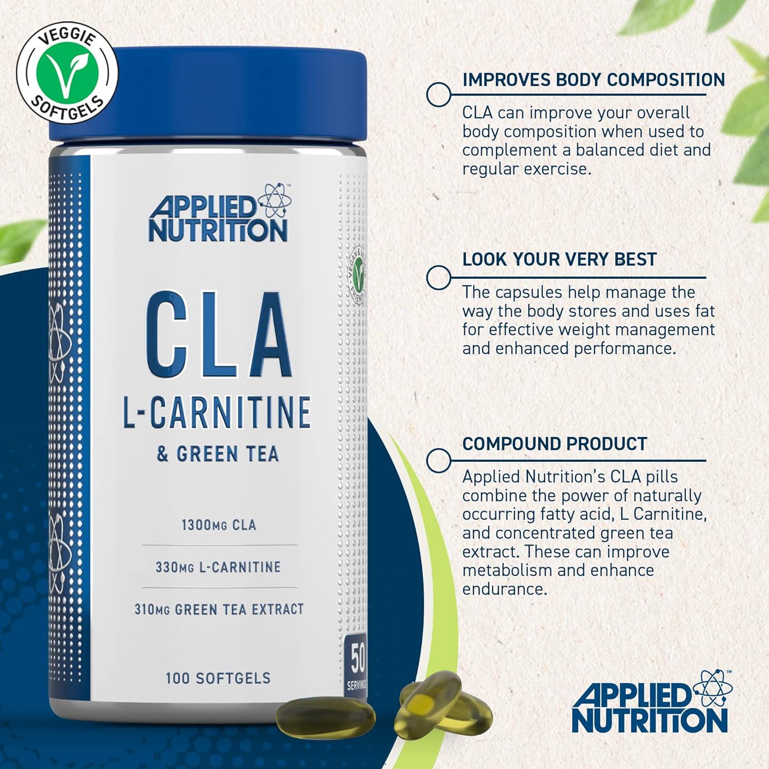 Applied Nutrition CLA L Carnitine & Green Tea - Fat Burning Blend for ...