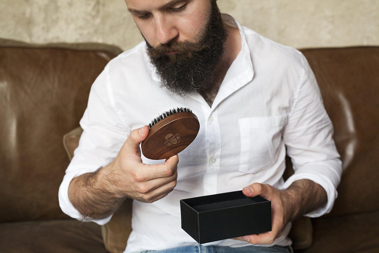 NaturalBeard Original Barbershop Bartbrush | Walnut Wood & Wild Boar ...