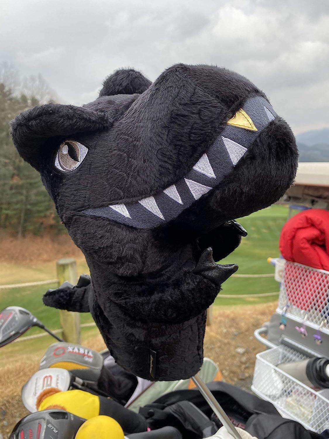 Dinofactory T-Rex Golf Head Cover - Black Dinosaur Driver Headcover ...