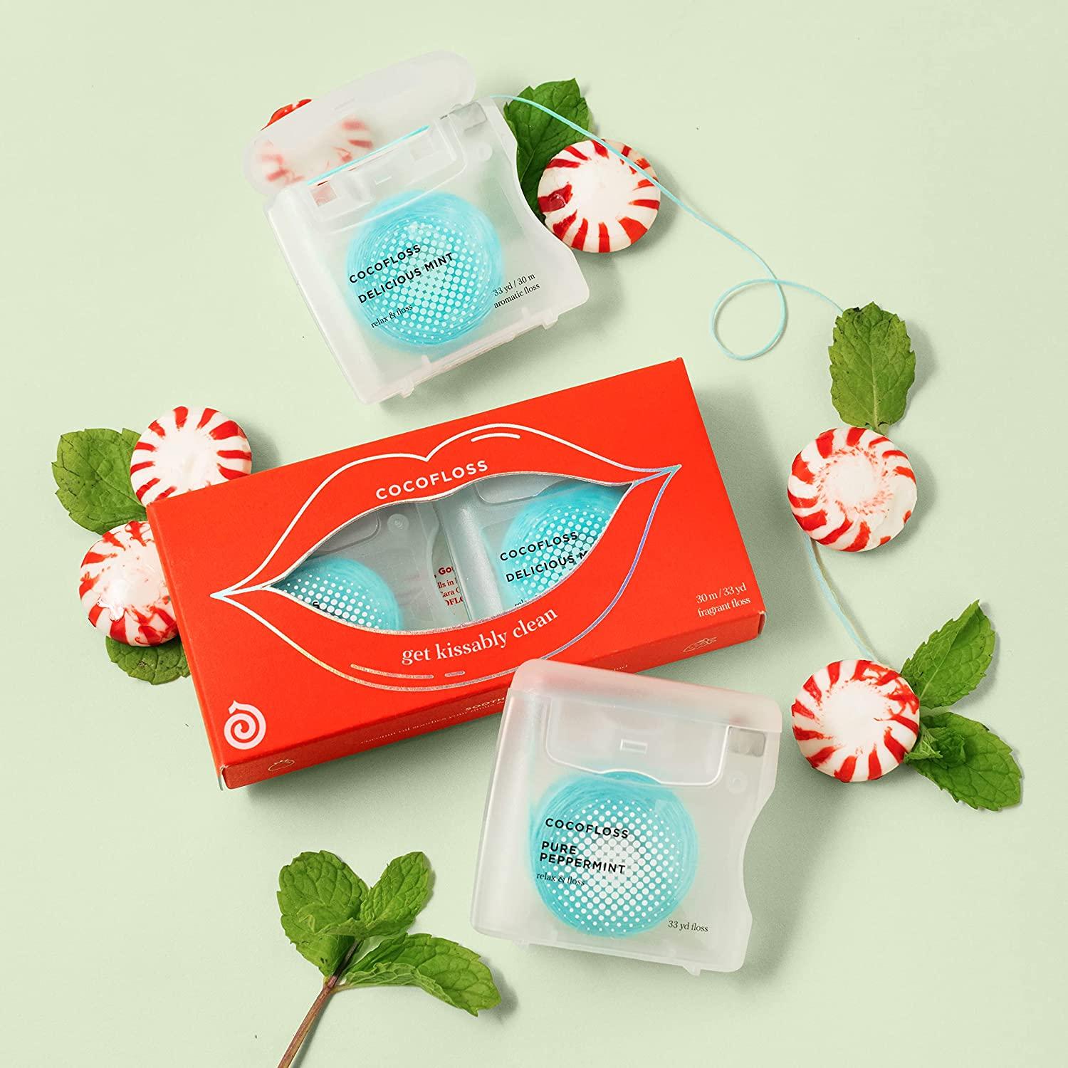 COCOFLOSS Coconut Oil Dental Floss | Kissably Clean Set | Vegan ...