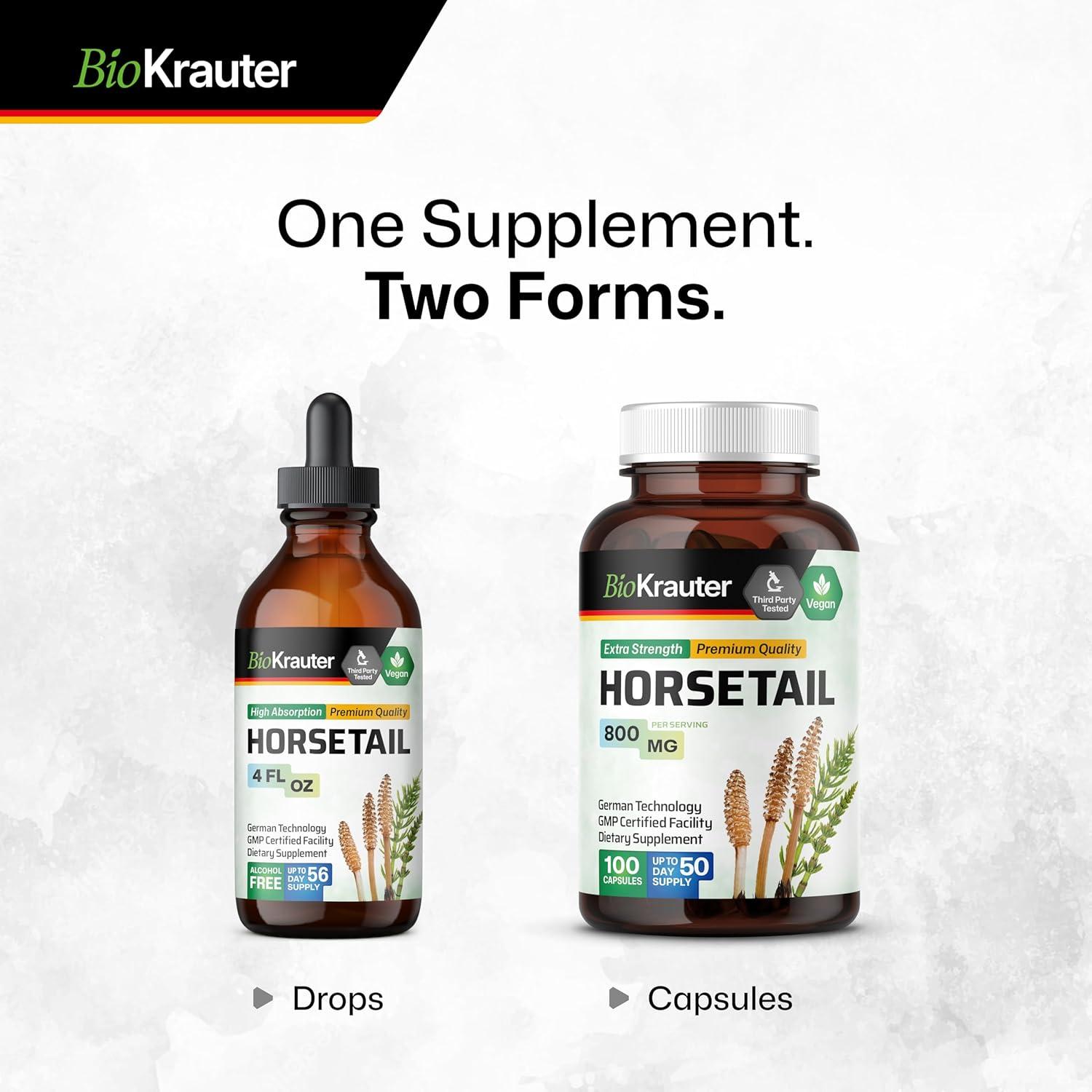 Organic Horsetail Capsules for Hair, Skin & Nails - With Nettle, Green ...