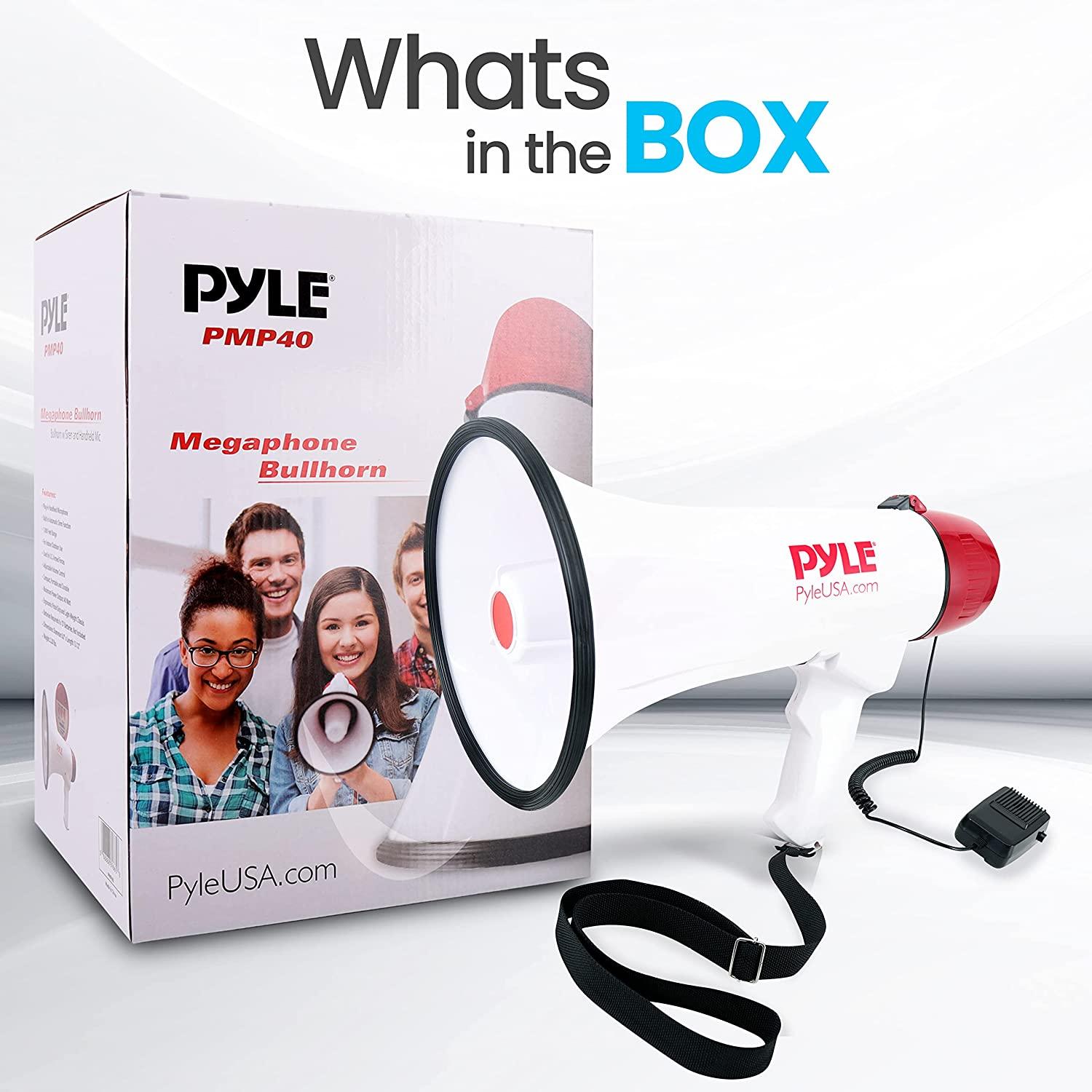 Pyle Megaphone Speaker PA Bullhorn - Powerful Sound Projection for ...