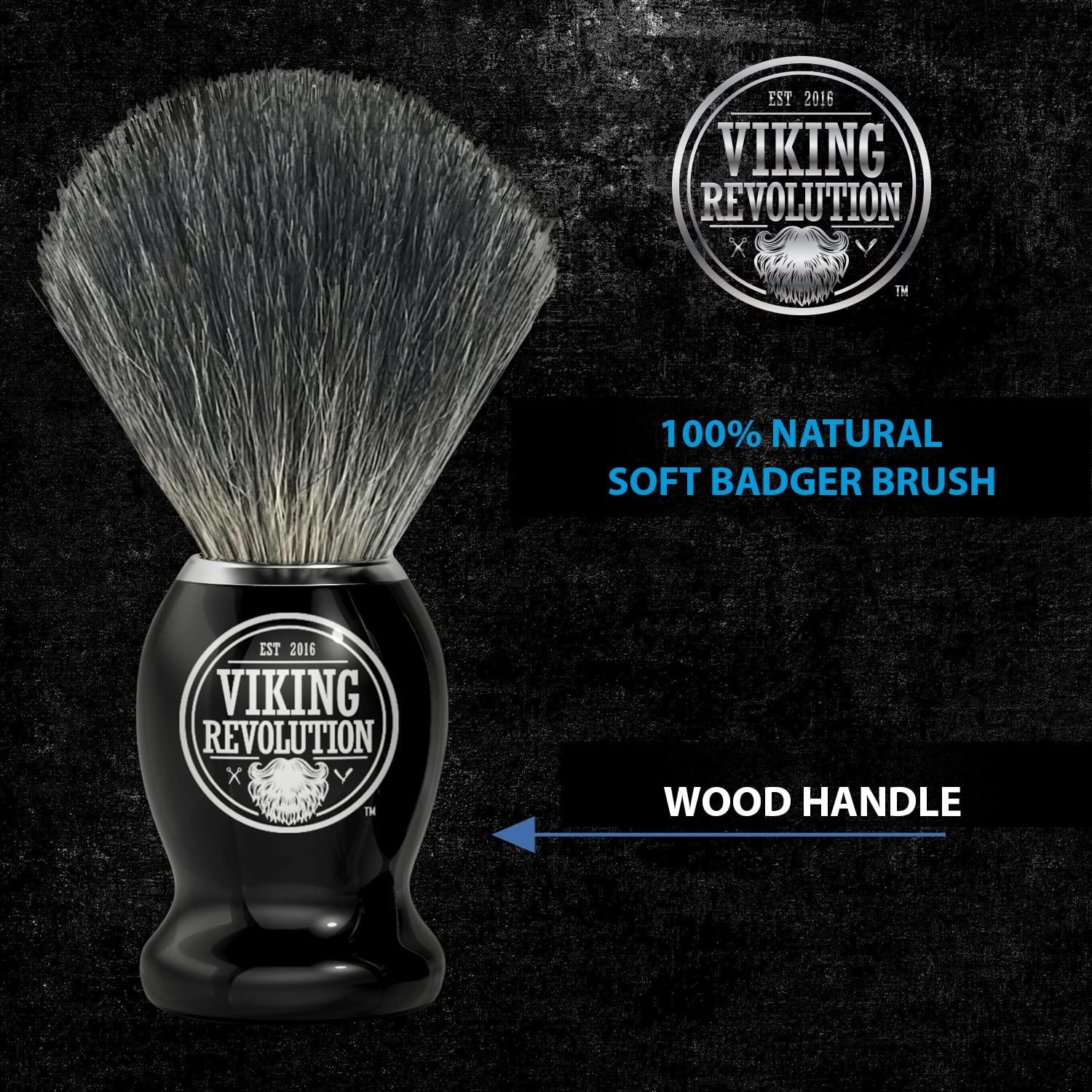 Viking Revolution Badger Hair Shaving Brush for Wet Shave - Ideal for ...