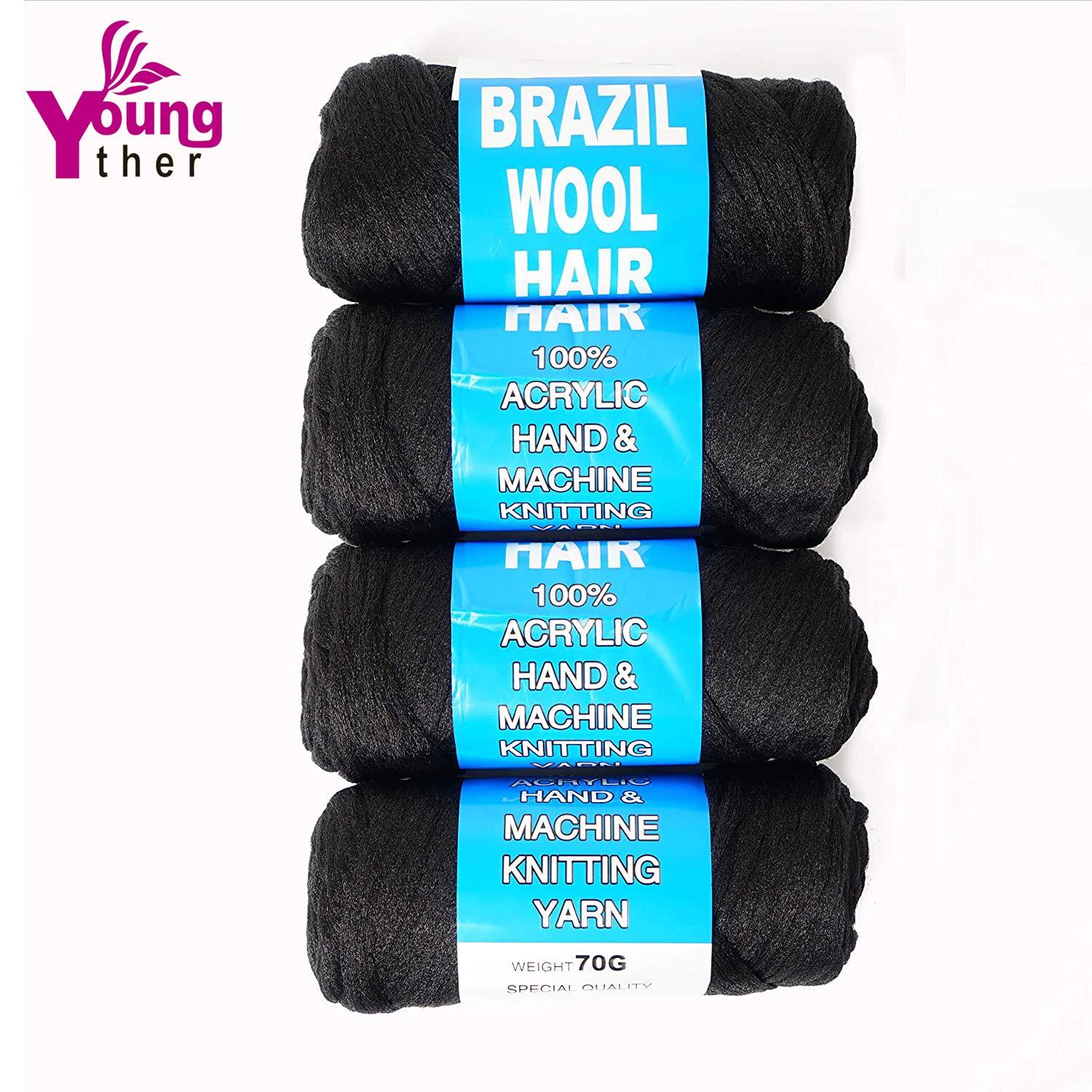 100% Brazilian Wool Hair Acrylic Yarn for African Braids/Senegalese ...