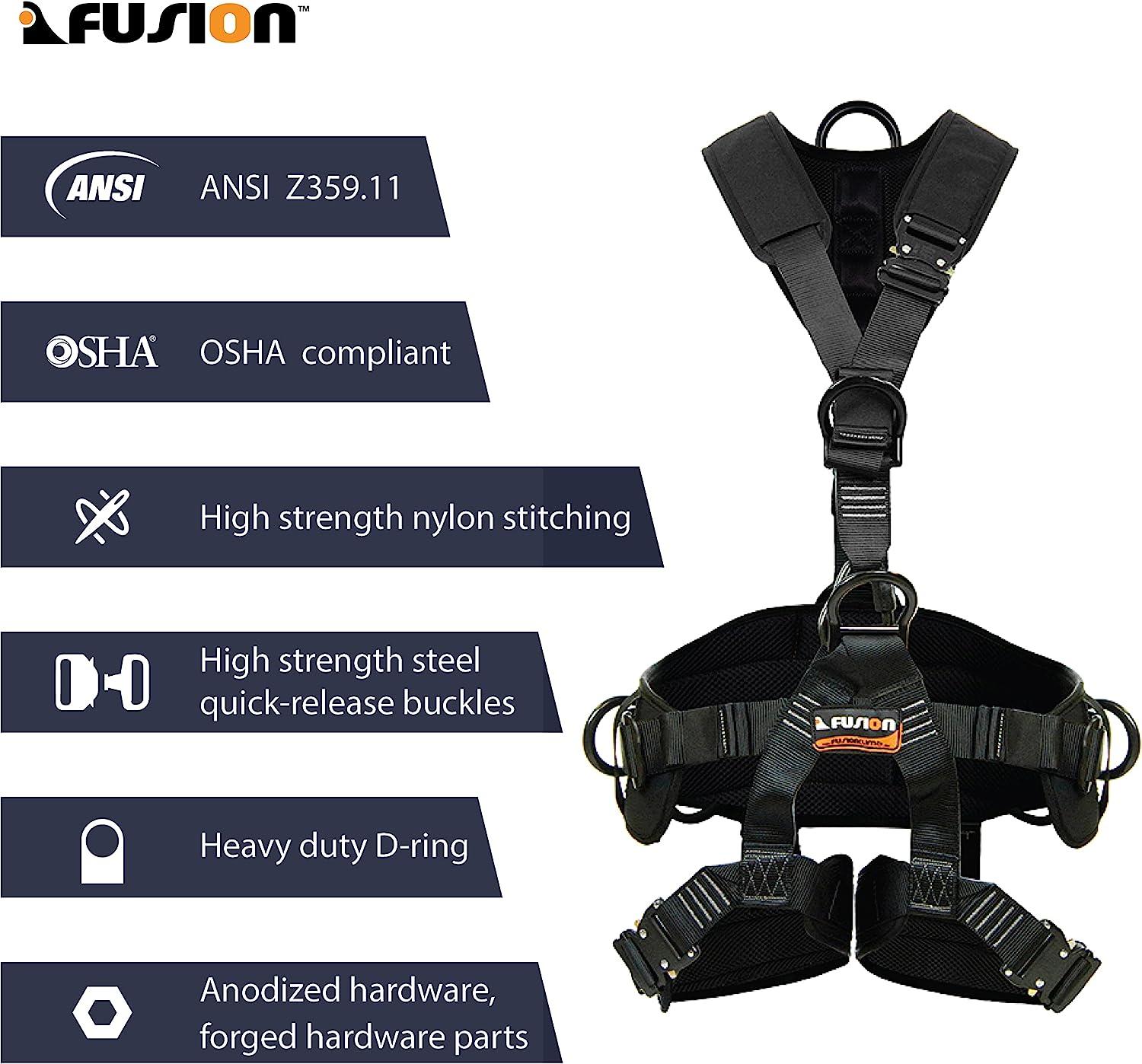 Fusion Climb Tac Rescue Tactical Full Body EVA Padded Zipline Harness ...