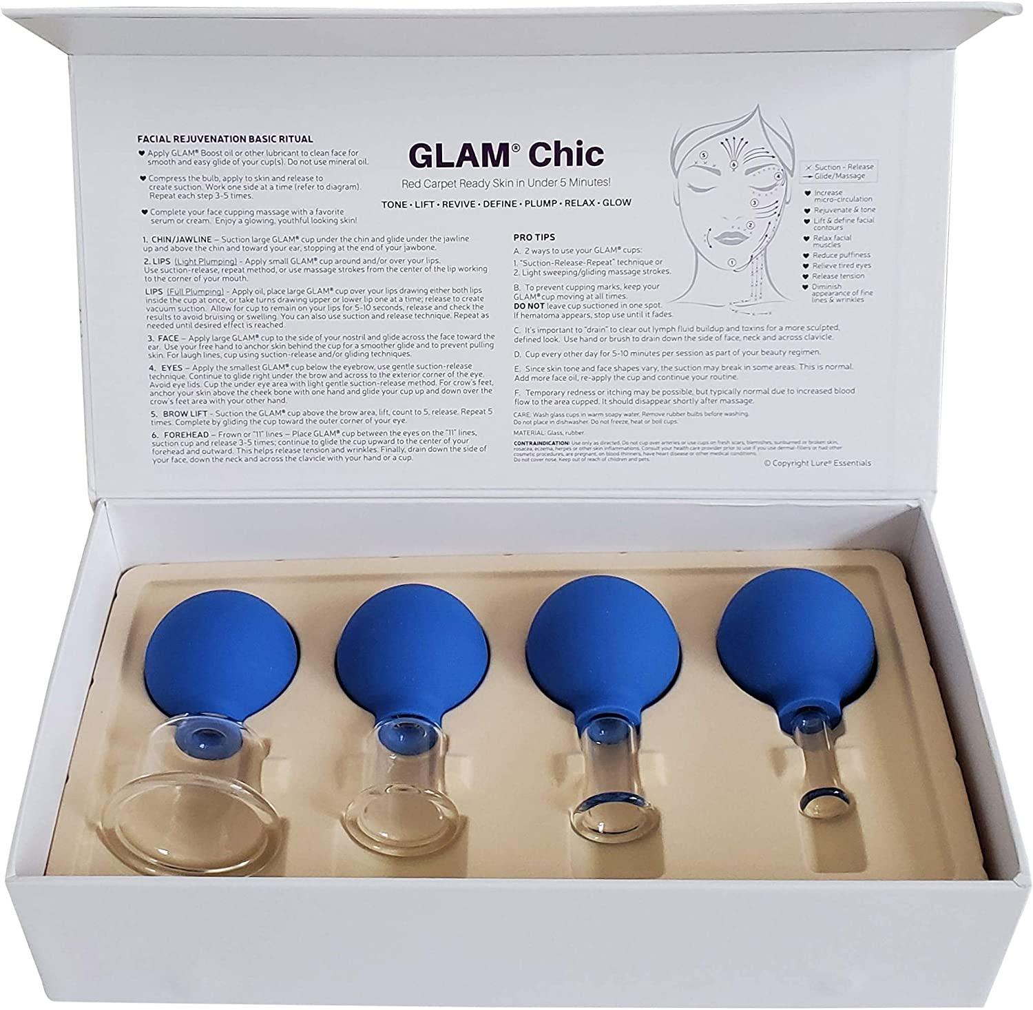 Glass Cupping Therapy Set for Face & Body - Cellulite Reduction and ...