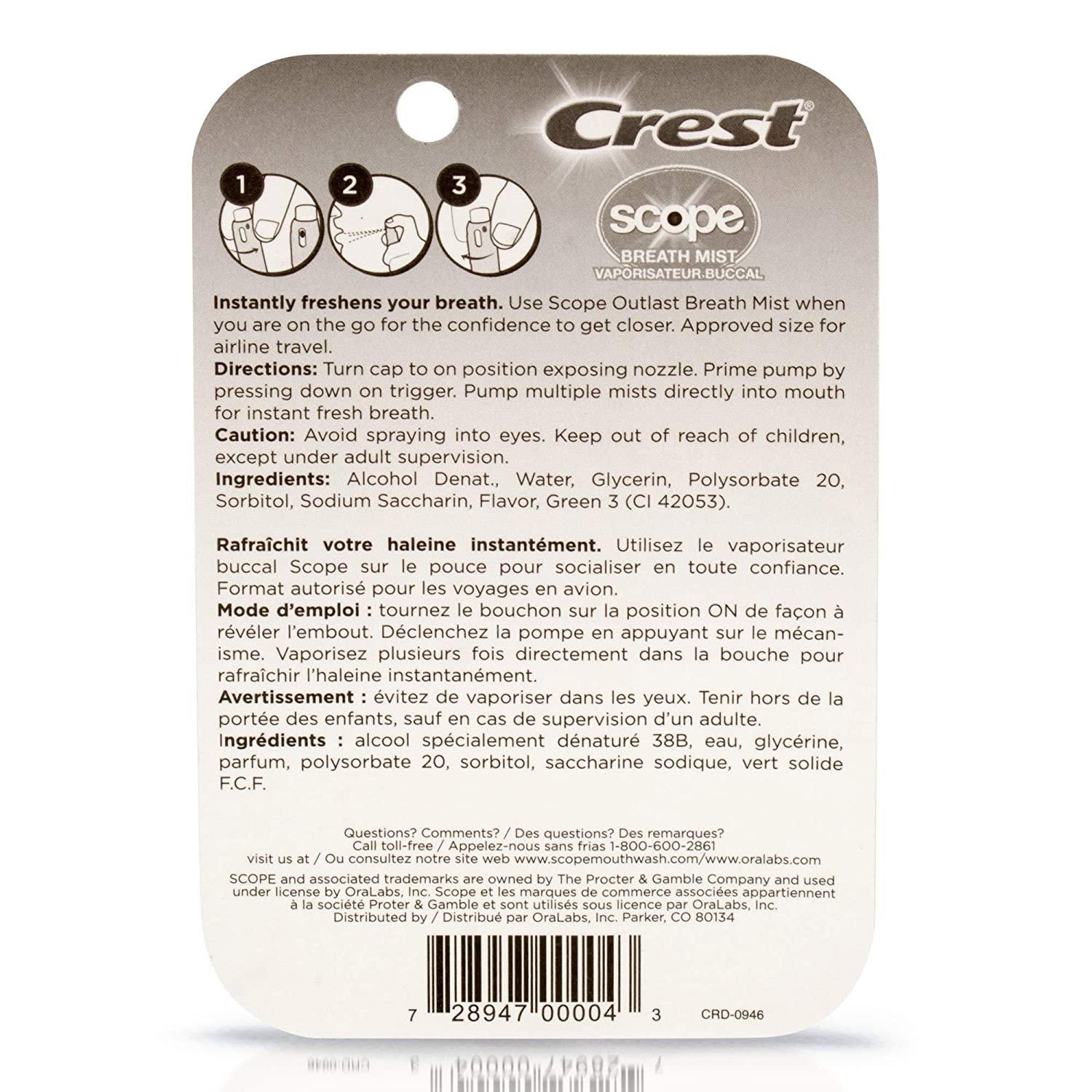 Crest Scope Peppermint Breath Care Mist Spray | 12 Sprays | 6 2-Packs ...