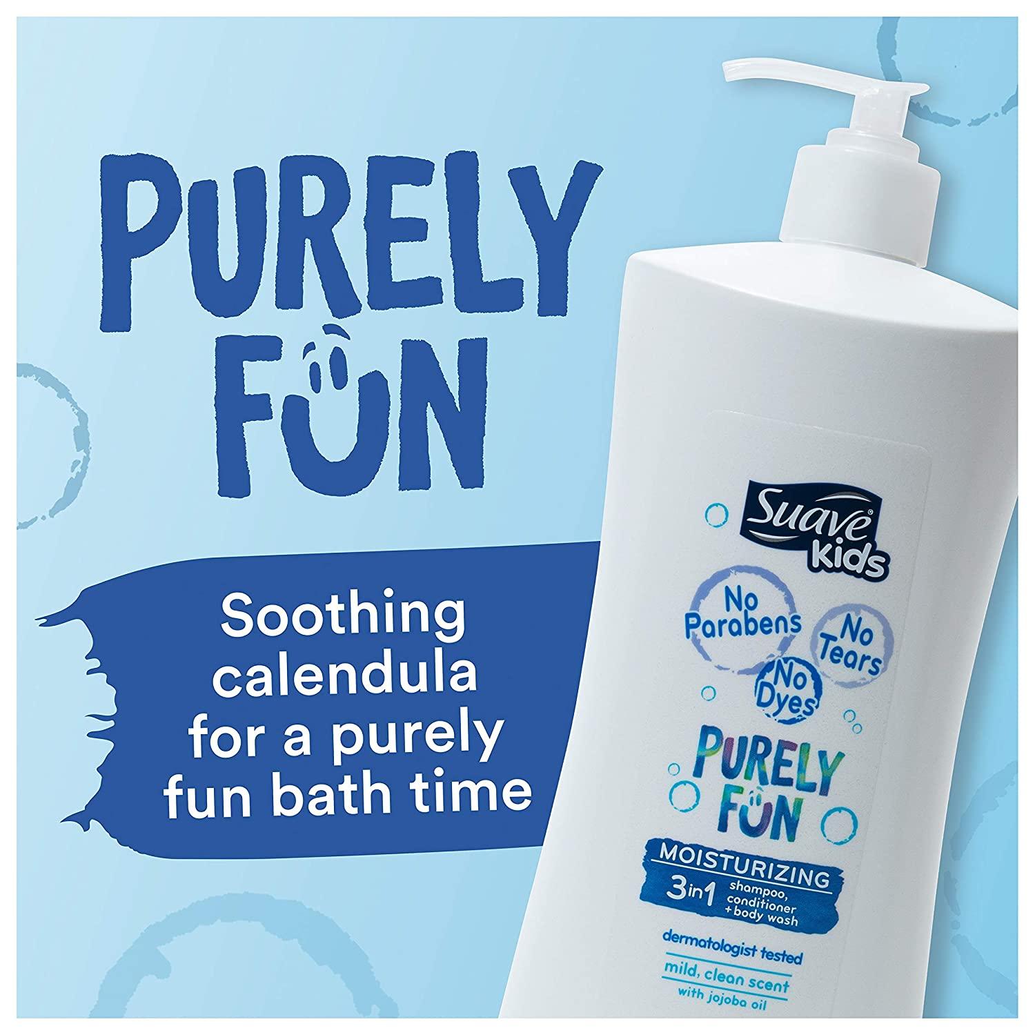 Suave Kids Purely Fun 3-in-1 Shampoo Conditioner Body Wash 28 Fl Oz ...