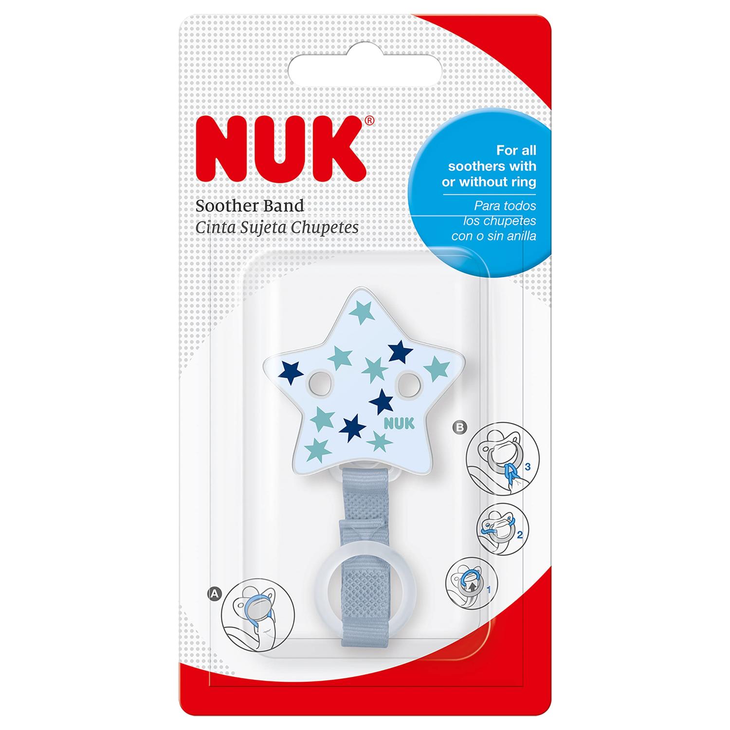 NUK Pacifier Strap with Clip - Universal Fit for All Pacifiers ...
