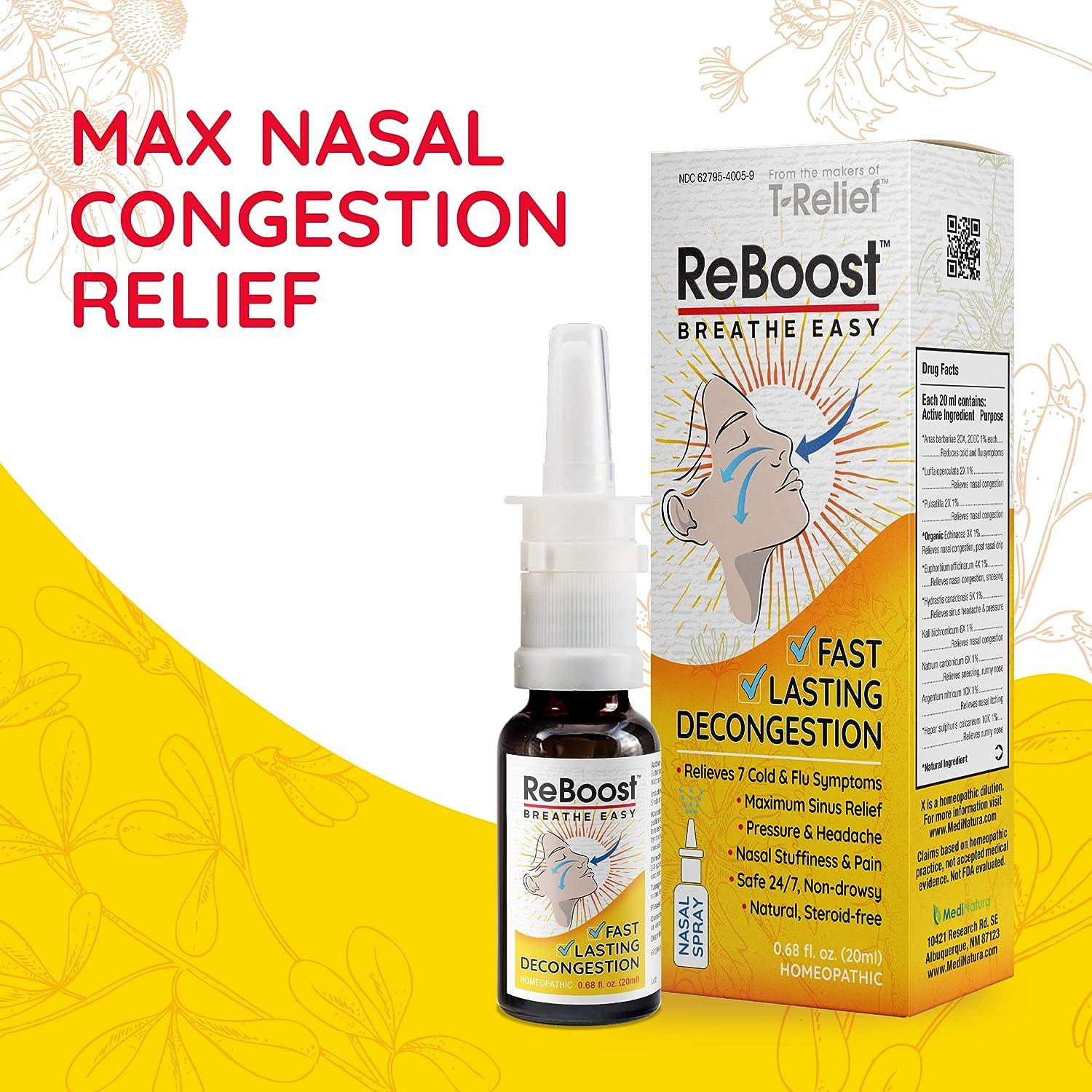 ReBoost Breathe Easy Decongestion Nasal Spray - Fast-Acting Cold & Flu ...