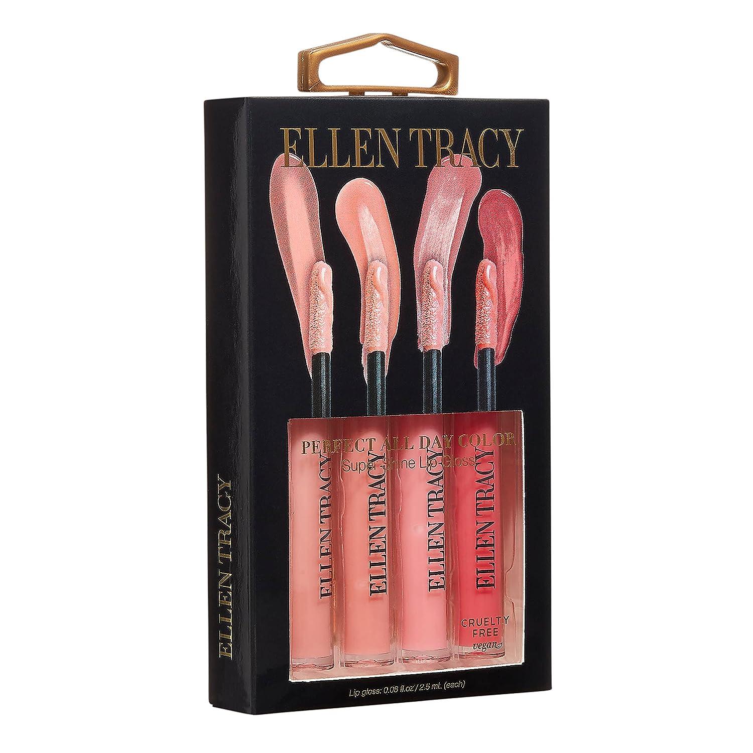 ELLEN TRACY Perfect All Day Super Shine Lip Gloss - 4 Pc. Set with ...