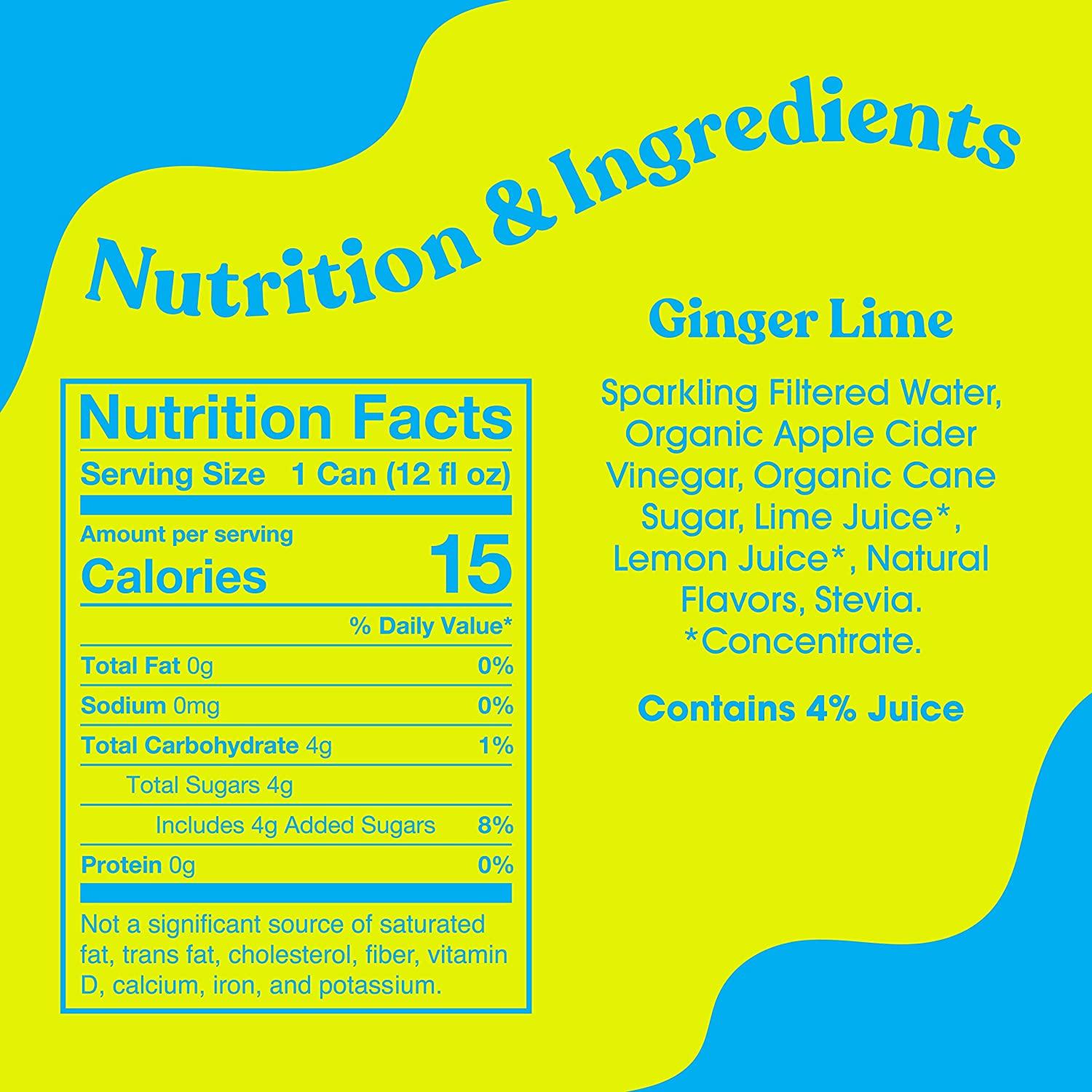 Poppi Healthy Sparkling Prebiotic Soda 12pk - Lime Ginger Flavor with ...