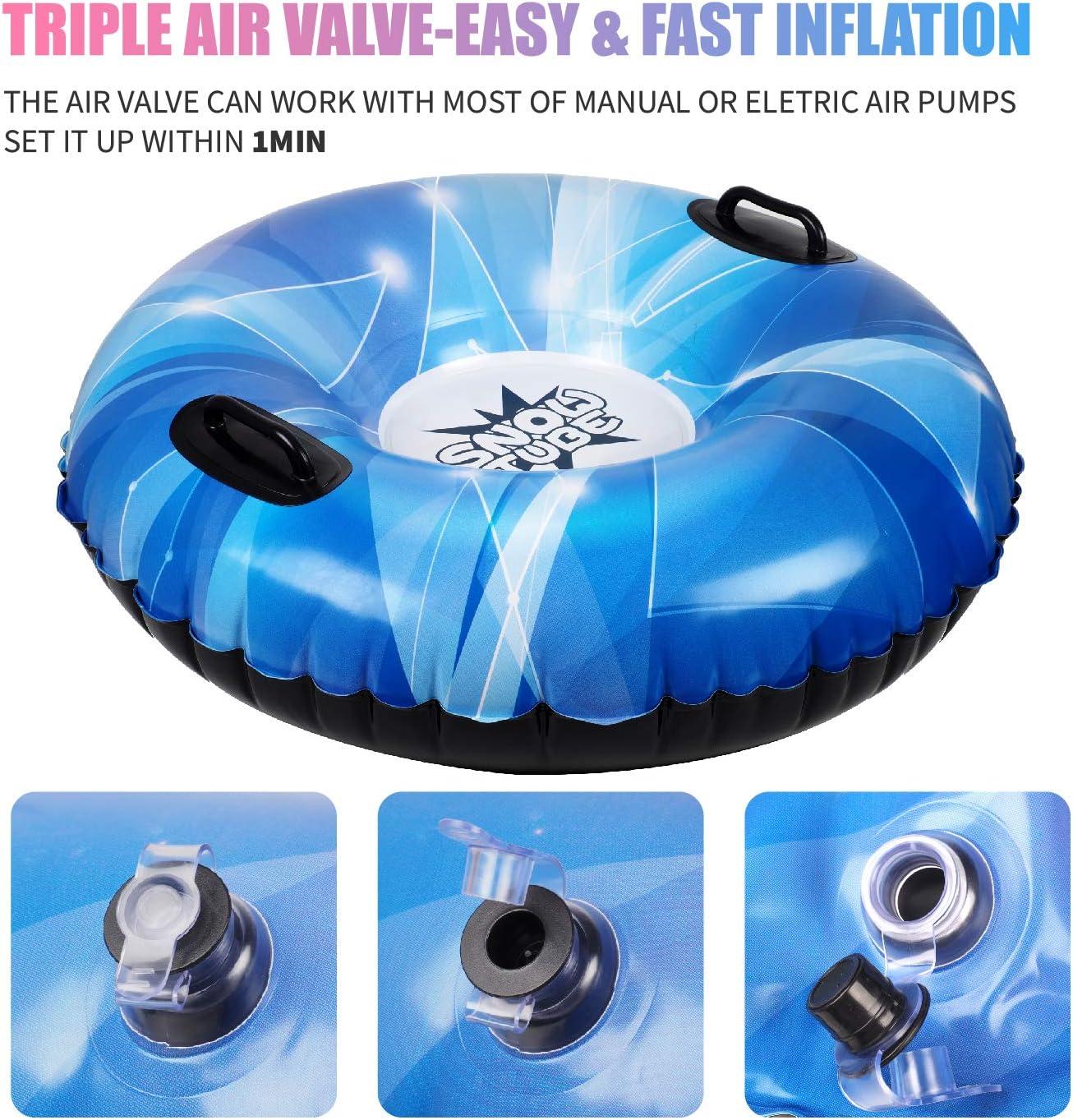 CALO 34 Heavy Duty Snow Tube Sled for Kids and Adults - Big Inflatable ...