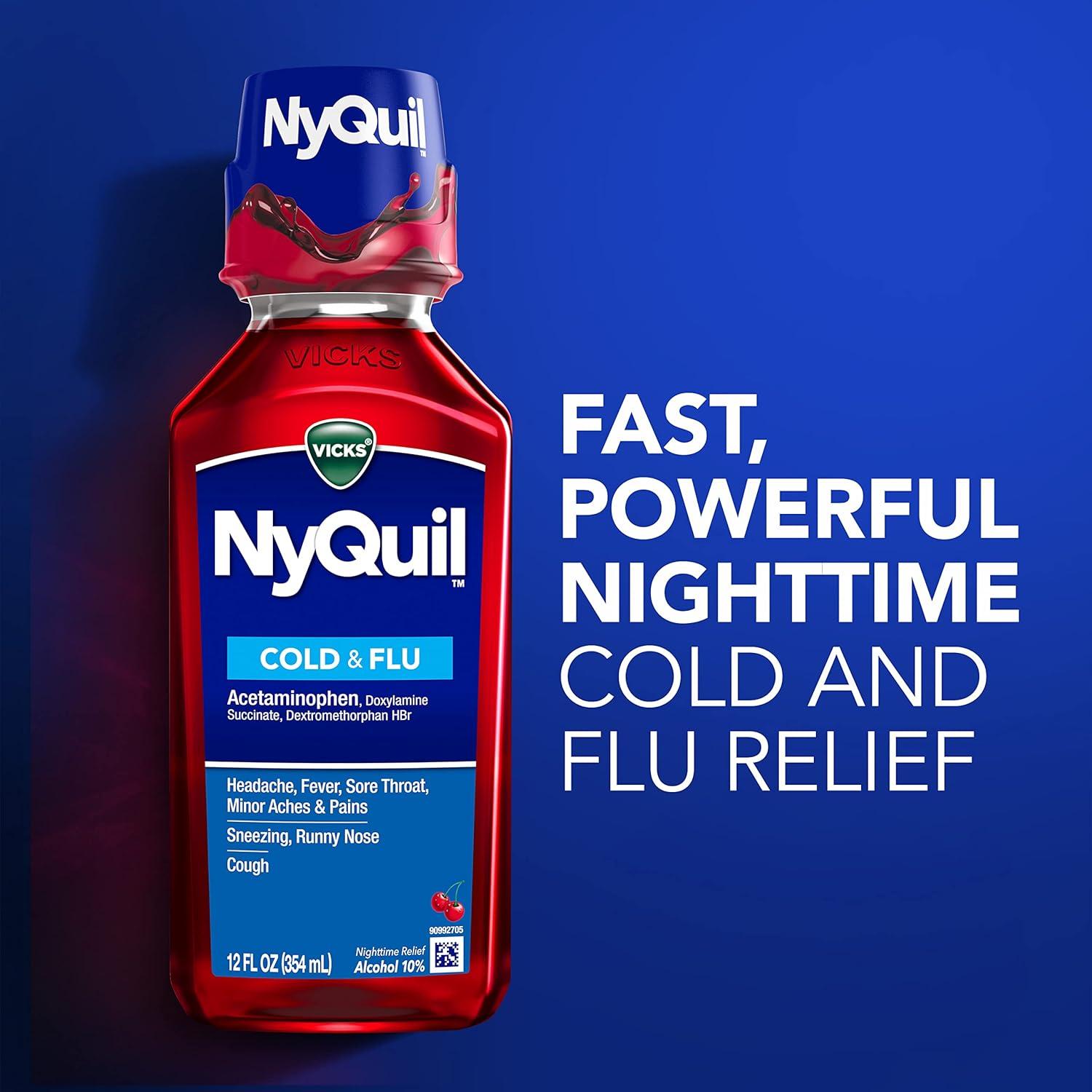 Vicks NyQuil Nighttime Cherry 8 Fl oz (Old Version) - Fast-Acting ...