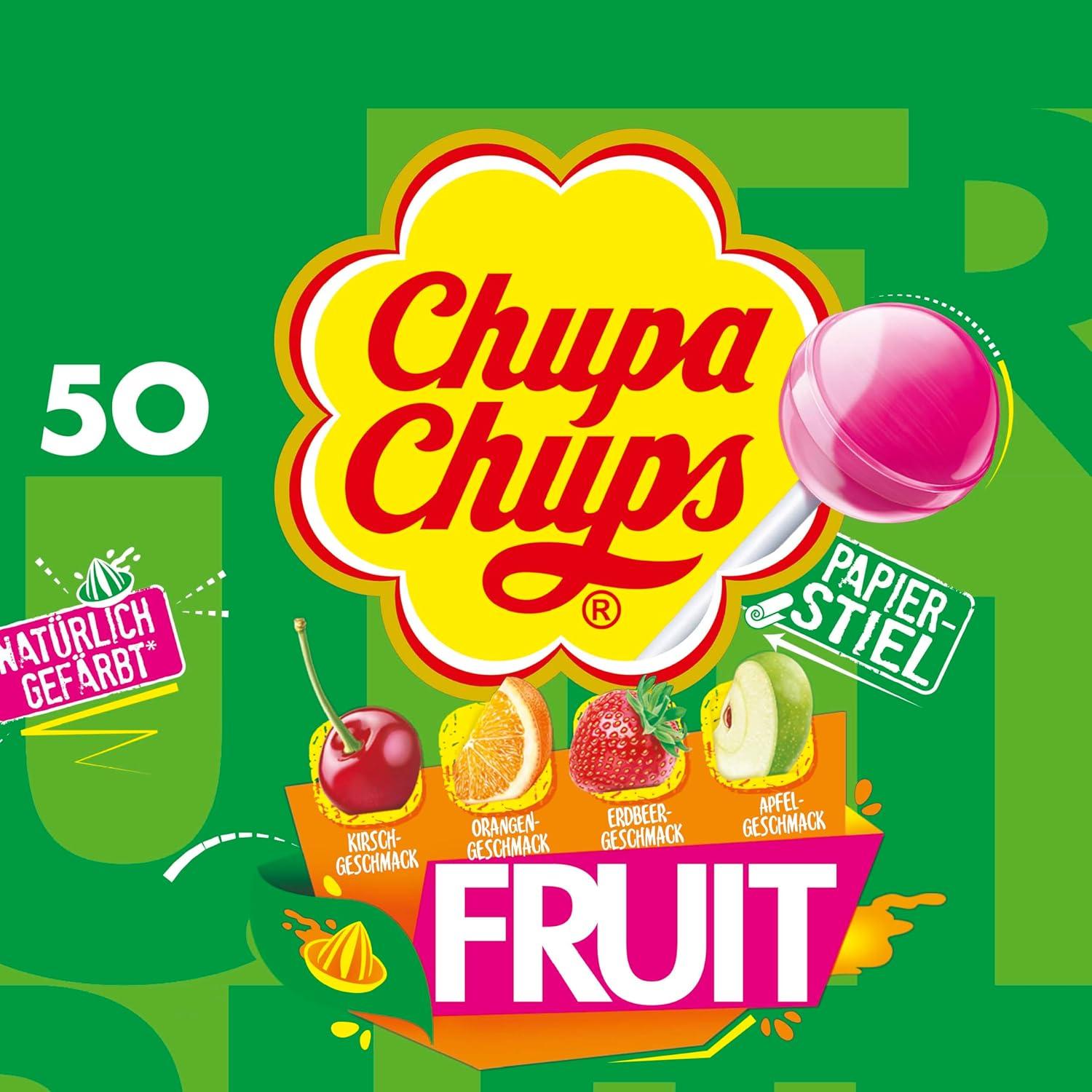 Buy Chupa Chups Fruit Lollipops - 50 Count Box | Apple Strawberry ...