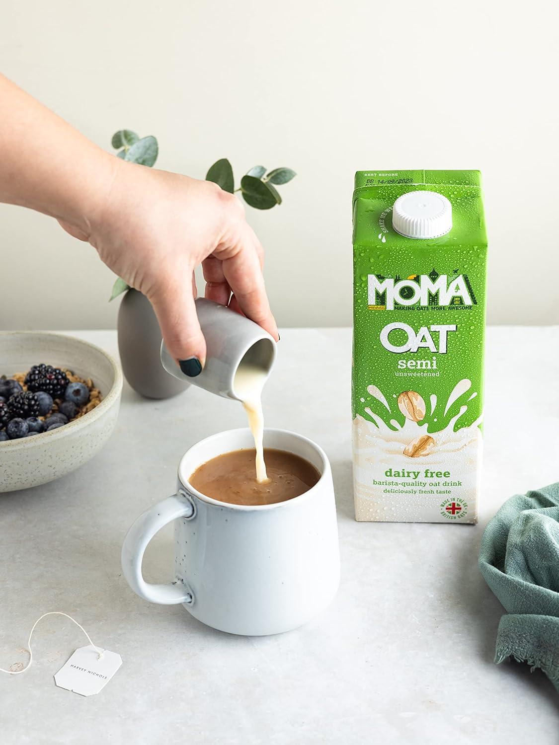 MOMA Oat Drink Semi - 6 x 1L - 1.2% Fat - Our Lightest Option - Fully ...