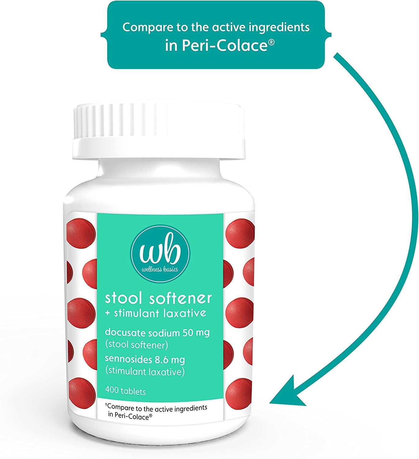 400-Count Wellness Basics Stool Softener & Laxative Tablet - Docusate ...