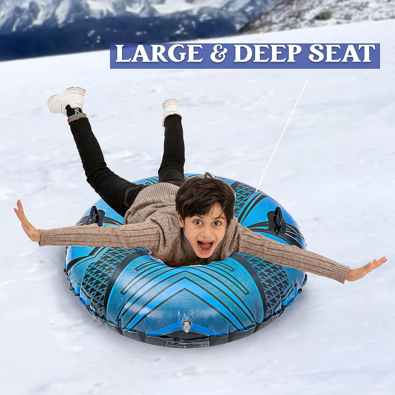 JOYIN Inflatable Snow Tubes 47 & 37 (2 Packs) - Heavy-Duty Snow Tube ...