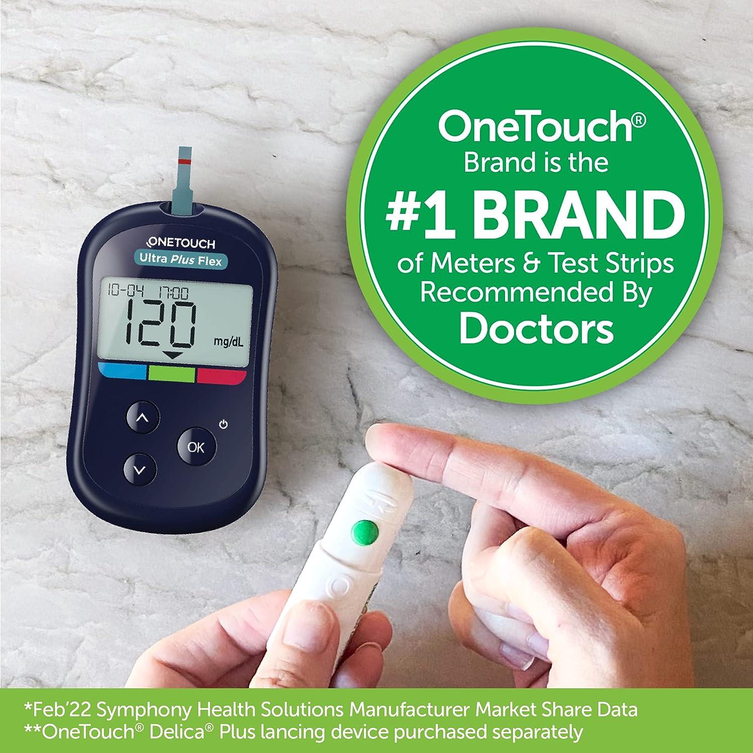 OneTouch Ultra Plus Flex Blood Glucose Meter Kit with Carrying Case ...