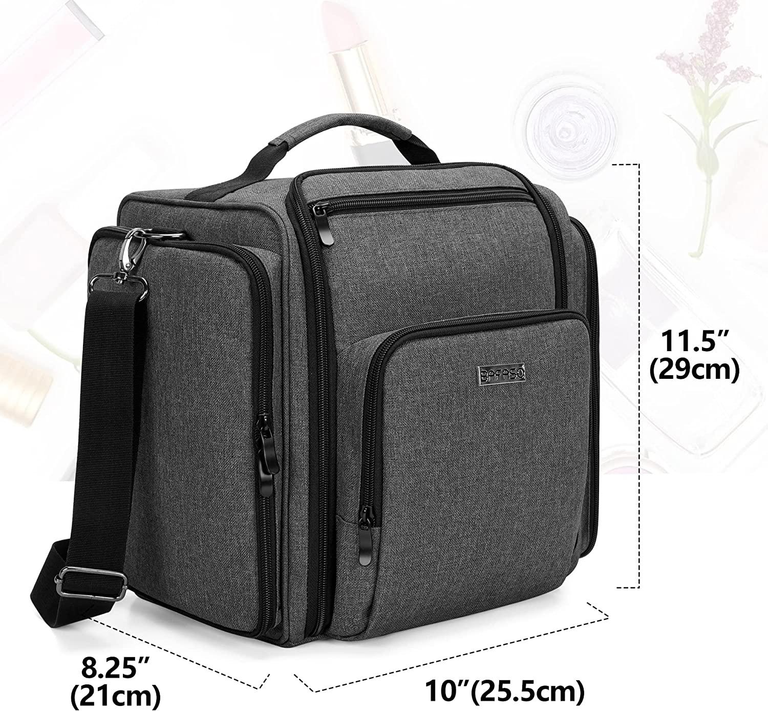 BAFASO Makeup Bag with 4 Removable Pouches - Travel Cosmetic Case in ...