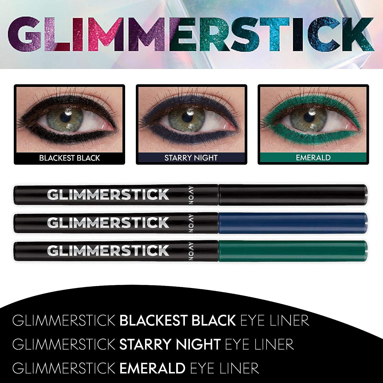 Avon Glimmerstick Eye Liner 3 PCS Set - Blackest Black, Starry Night ...