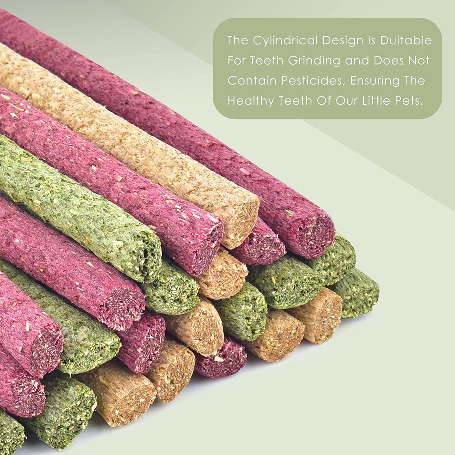 ERKOON 25 Pcs Timothy Hay Sticks Rabbit Chew Toys | Natural Molar ...