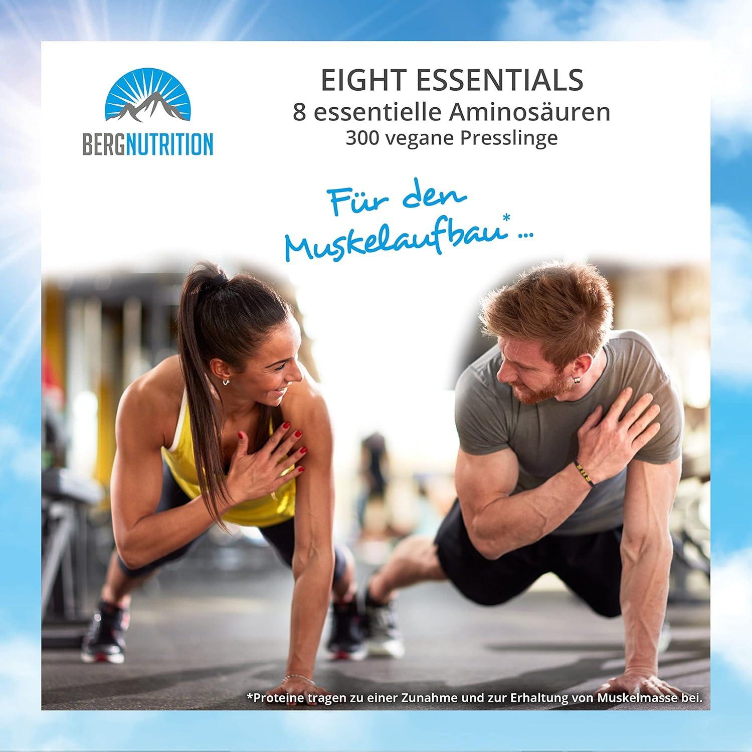 Berg NUTRITION EIGHT Essentials - 300 Vegan Amino Acid Tablets with 8 ...