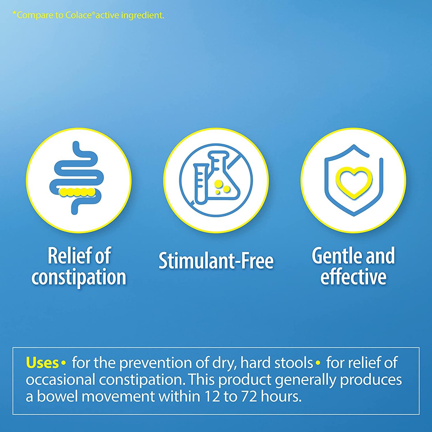HealthA2Z Stool Softener Docusate Sodium 100mg - 100 Capsules - Compare ...
