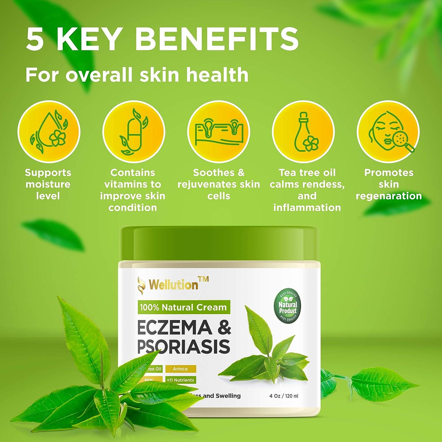 WELLUTION Natural Eczema and Psoriasis Cream - Intensive All-in-1 ...