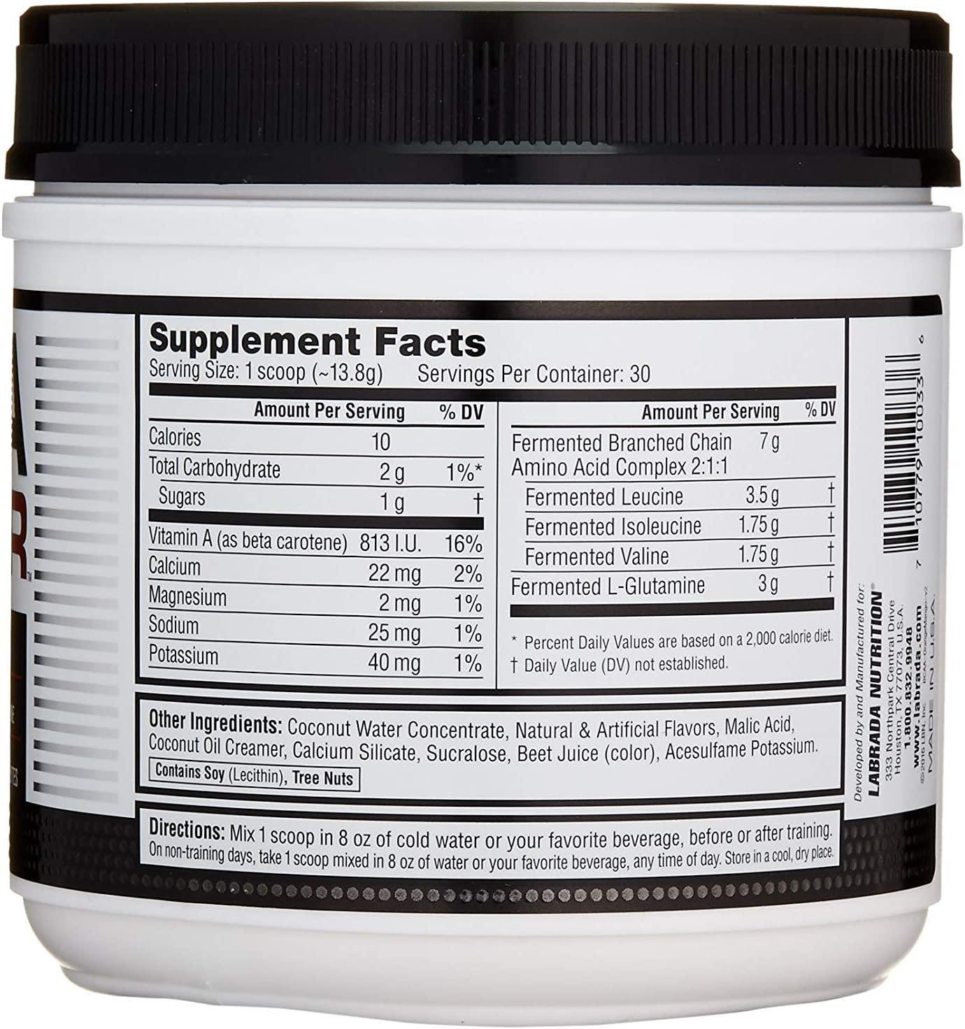 Labrada Nutrition BCAA Power Powder - Orange Mango 30sv | Fermented ...