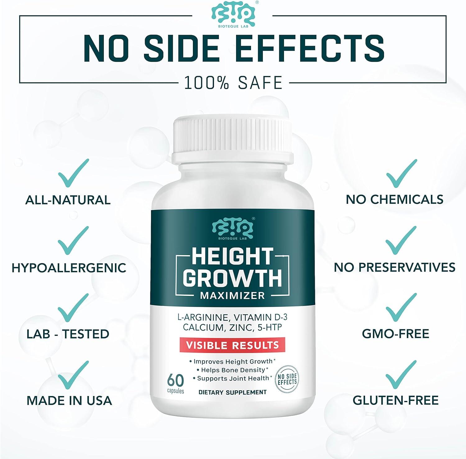 Height Growth Maximizer - USA Made Calcium, Vitamin D3 & Zinc Blend - Height Growth Pills for ...